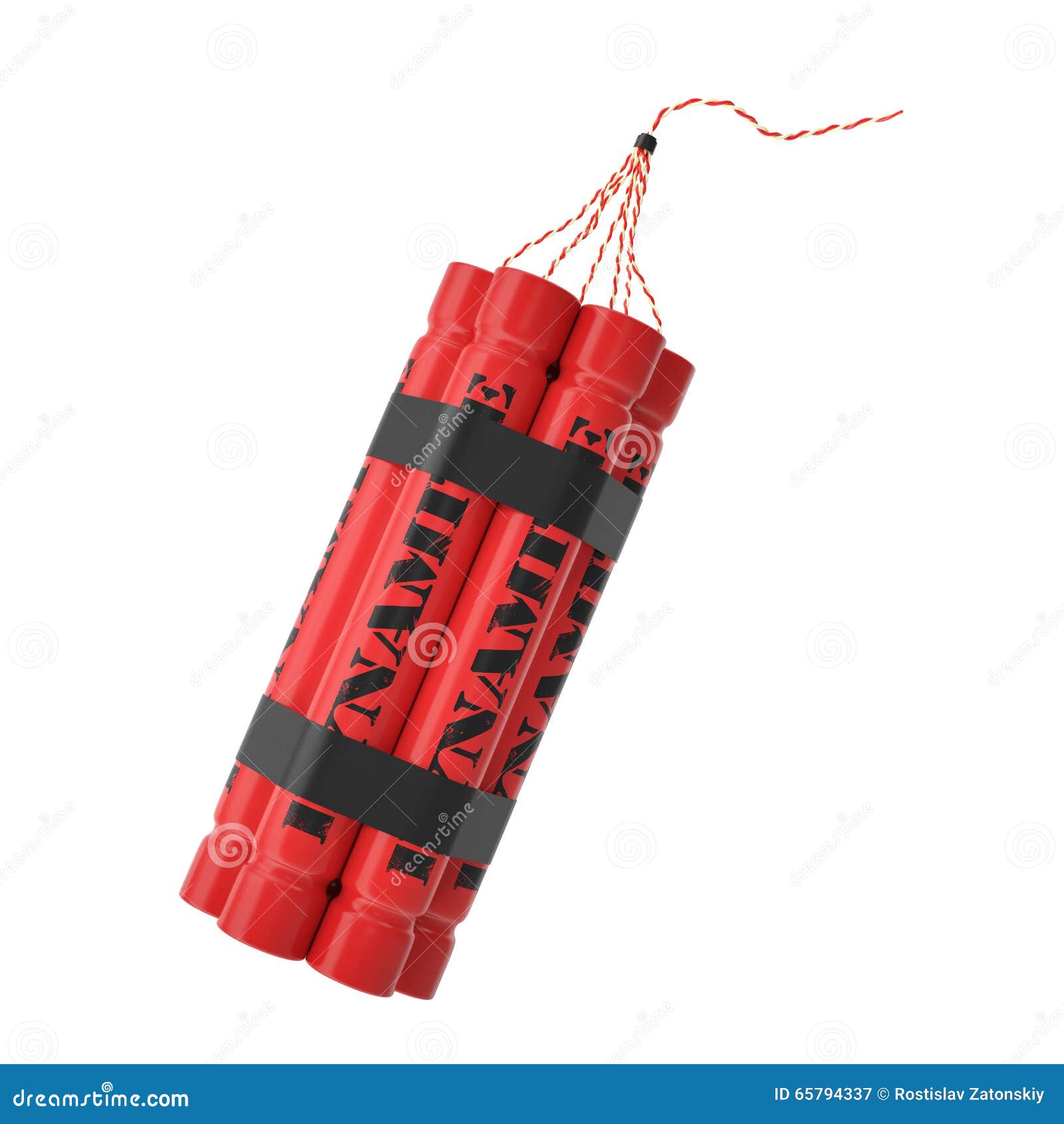 TNT, Dynamite Bomb on White Background Stock Illustration ...