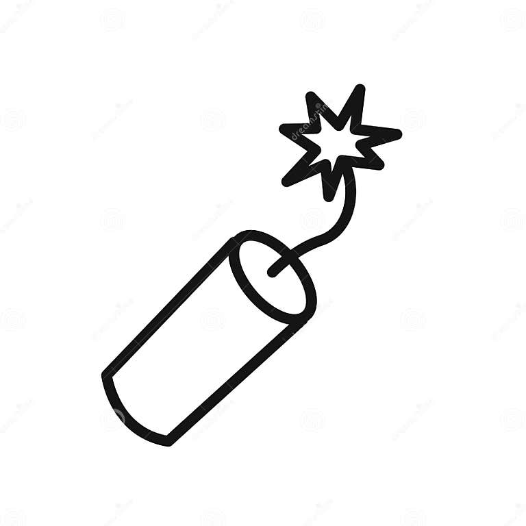 TNT Dynamite Icon Linear Vector Graphics Sign Stock Illustration - Illustration of dynamite ...