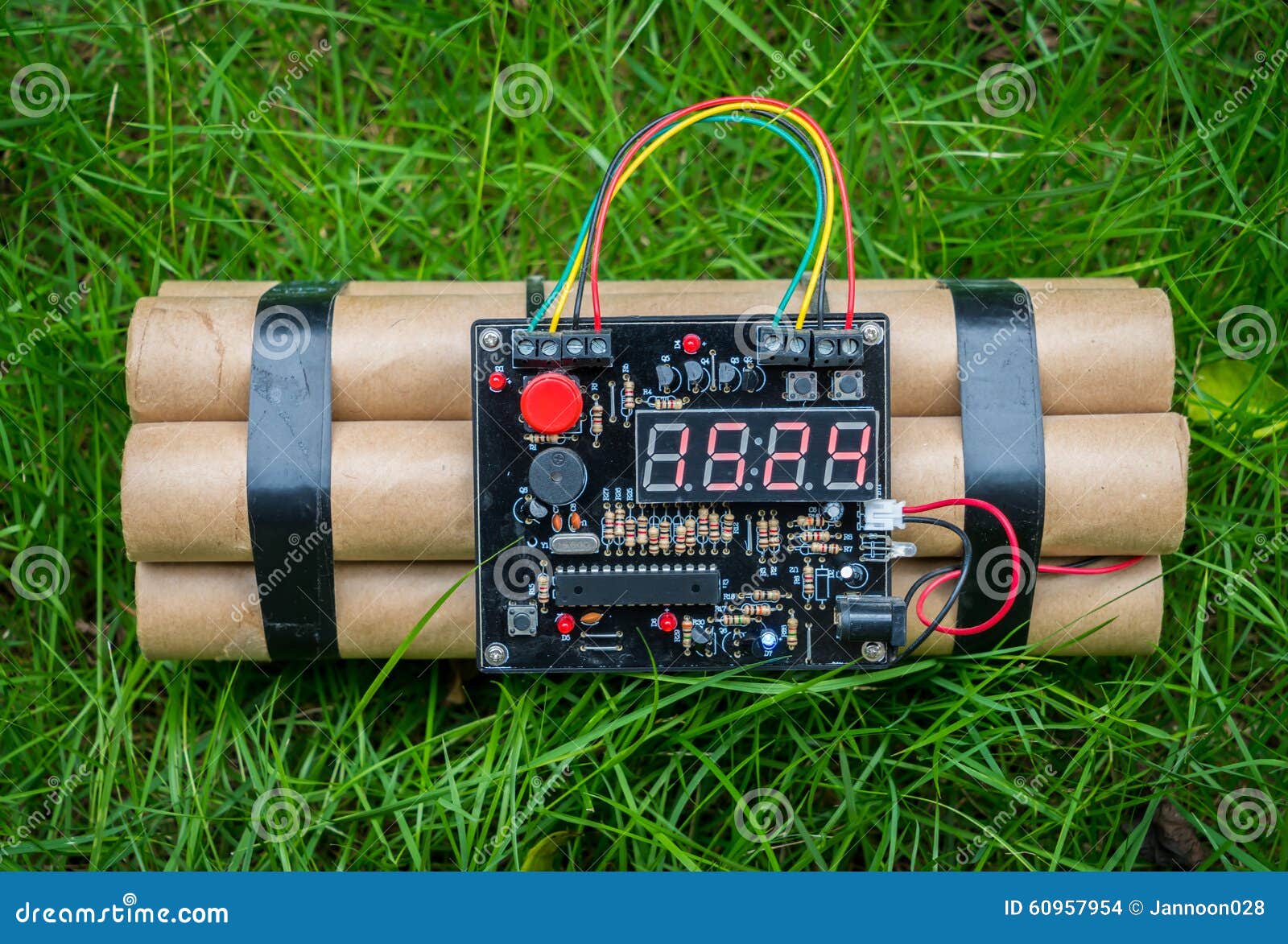 TNT Time Bomb on Grass ( Filtered Image Processed Vintage Effec Stock ...