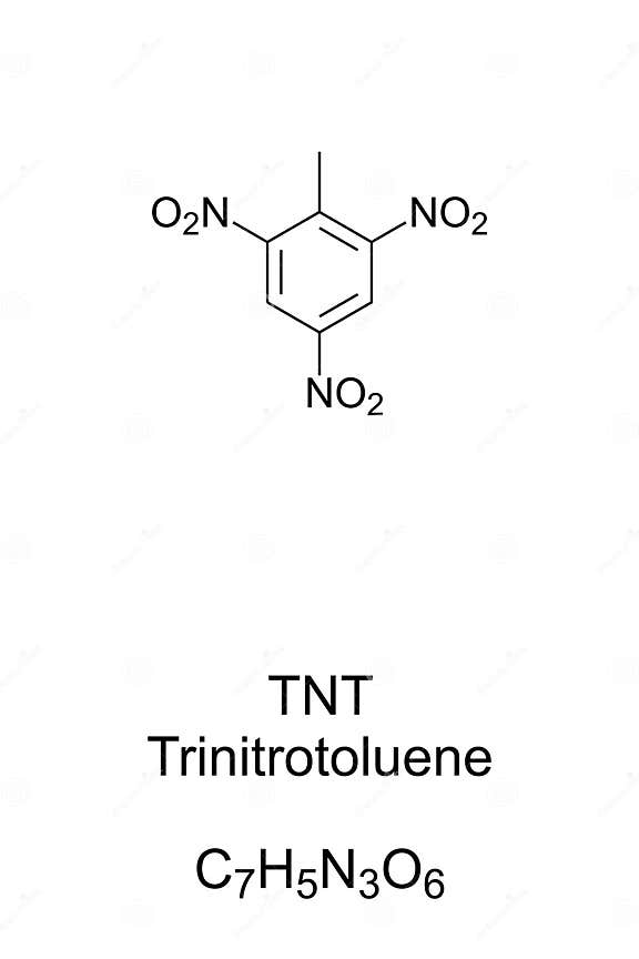 TNT, Trinitrotoluene Chemical Structure and Formula Stock Vector ...