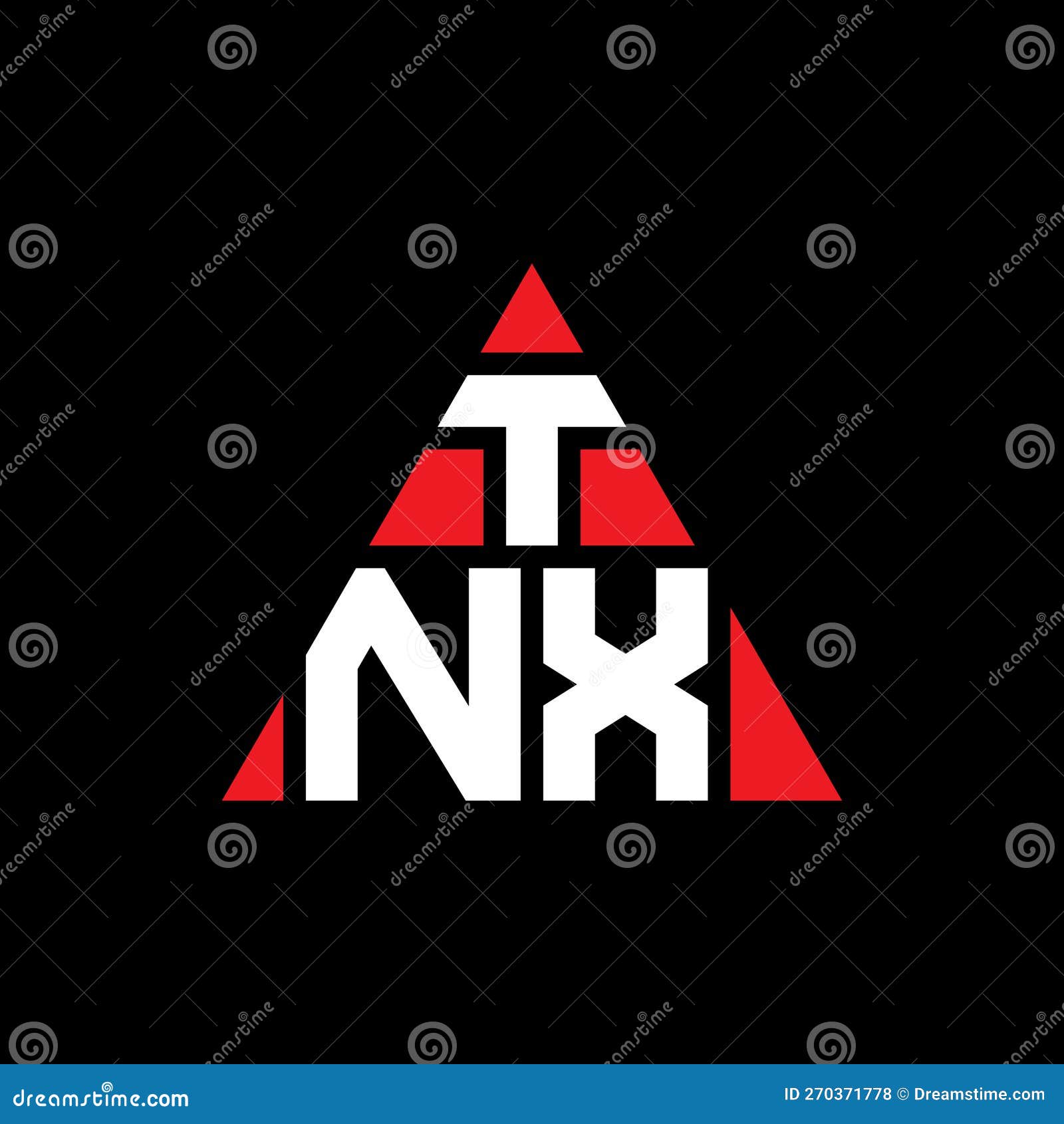 TNX Triangle Letter Logo Design with Triangle Shape. TNX Triangle Logo ...