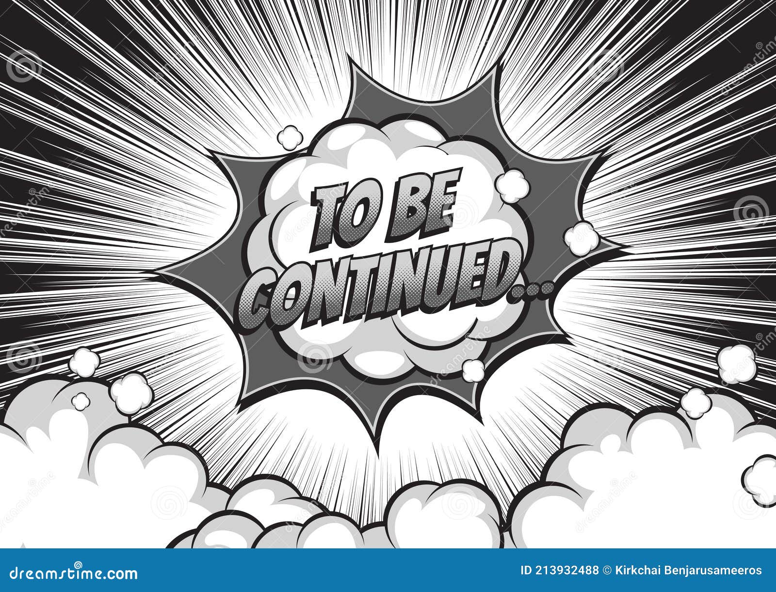 To Be Continued Comic Book Title On Red Circle Old Film Background. Old ...