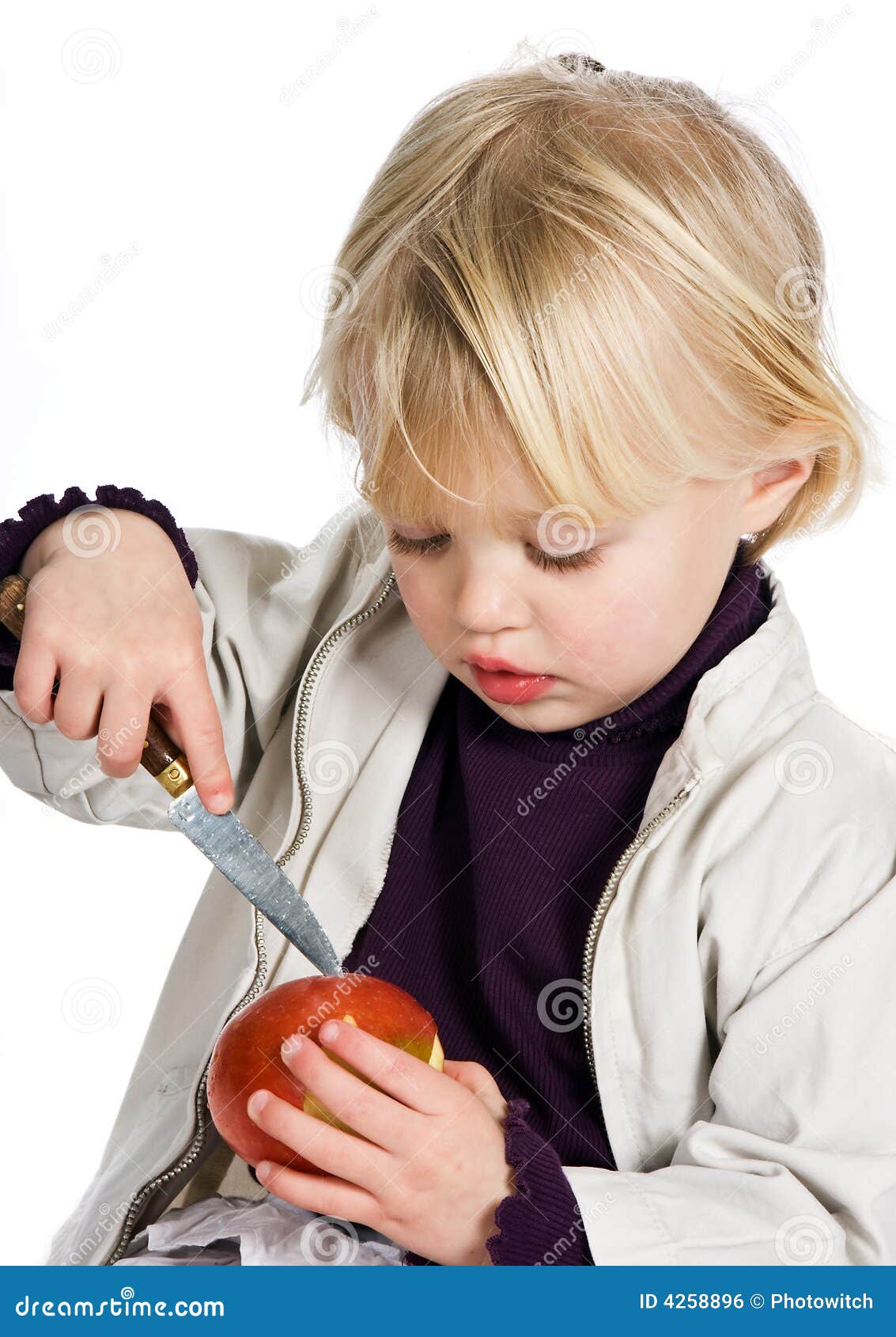 About to be cut stock photo. Image of apple, cutting, child - 4258896