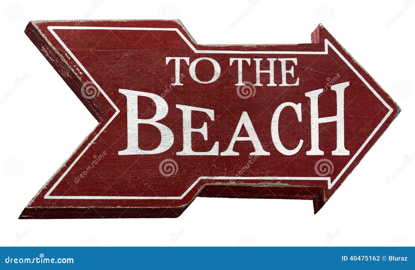 To the Beach Sign Isolated on White with Clipping Path Stock Photo ...