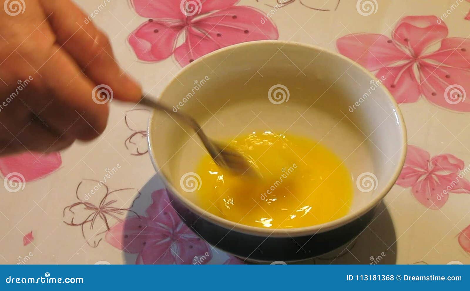 To Beat Eggs by Hand. the Process of Beating Eggs. Stock Footage ...