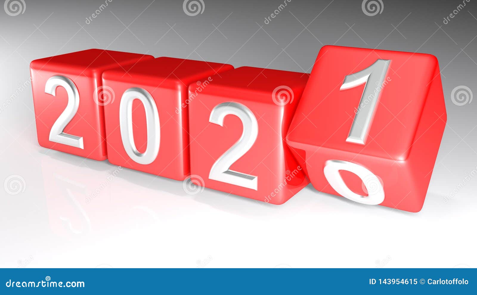 2020 To 2021 Changing Cubes - 3D Rendering Stock Illustration ...