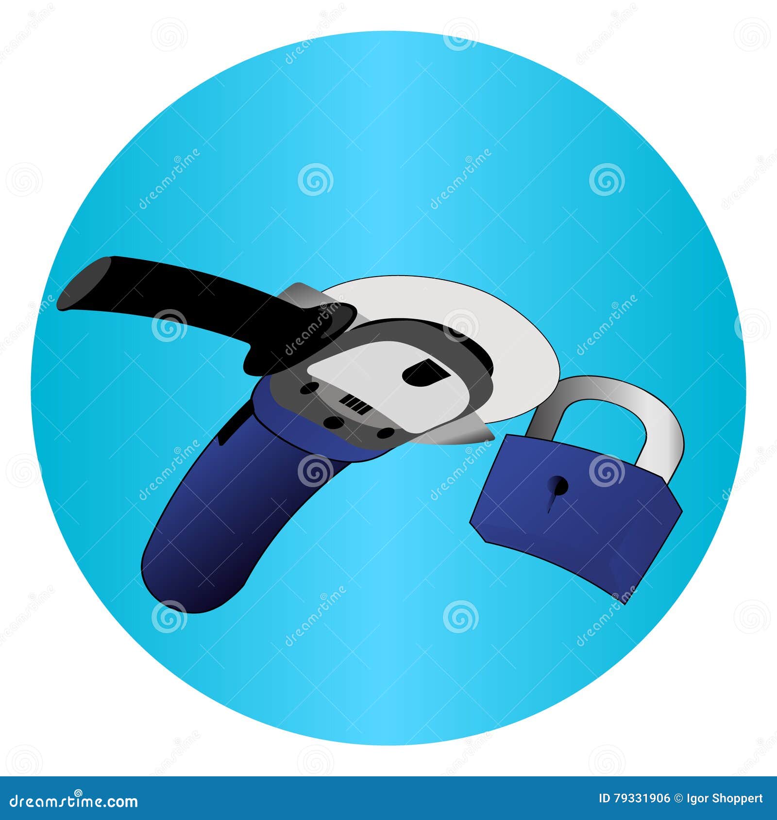 To cut the lock stock vector. Illustration of drive, secure - 79331906