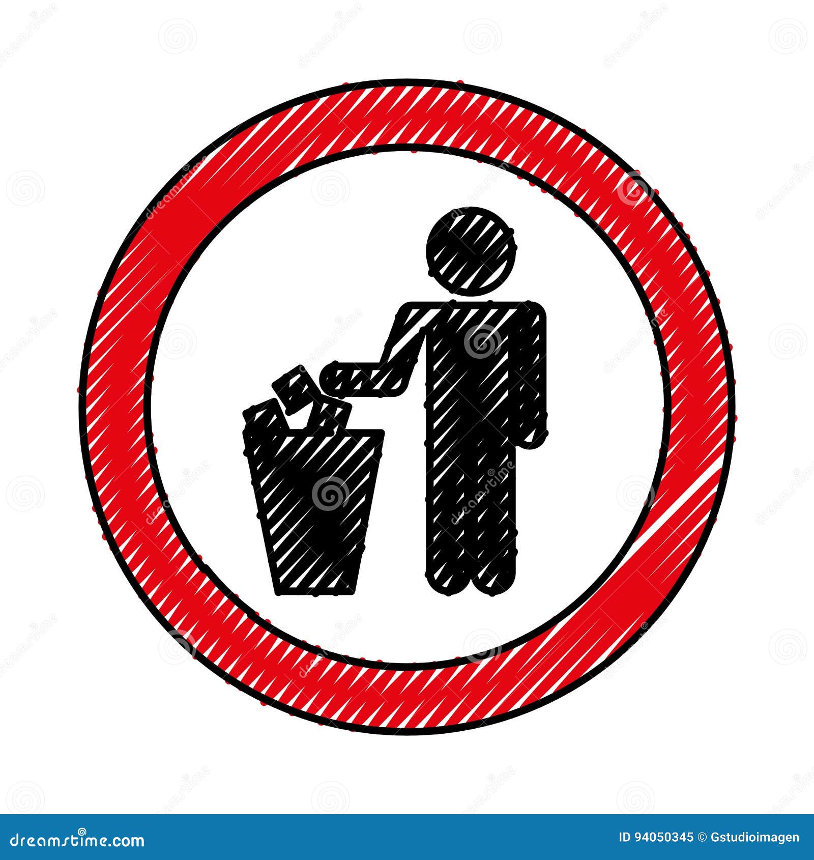 To deposit garbage sign stock vector. Illustration of rubbish - 94050345