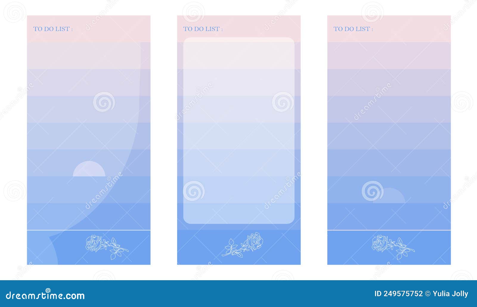 To Do List on Background with Sunset Pattern and Lineart Flower ...