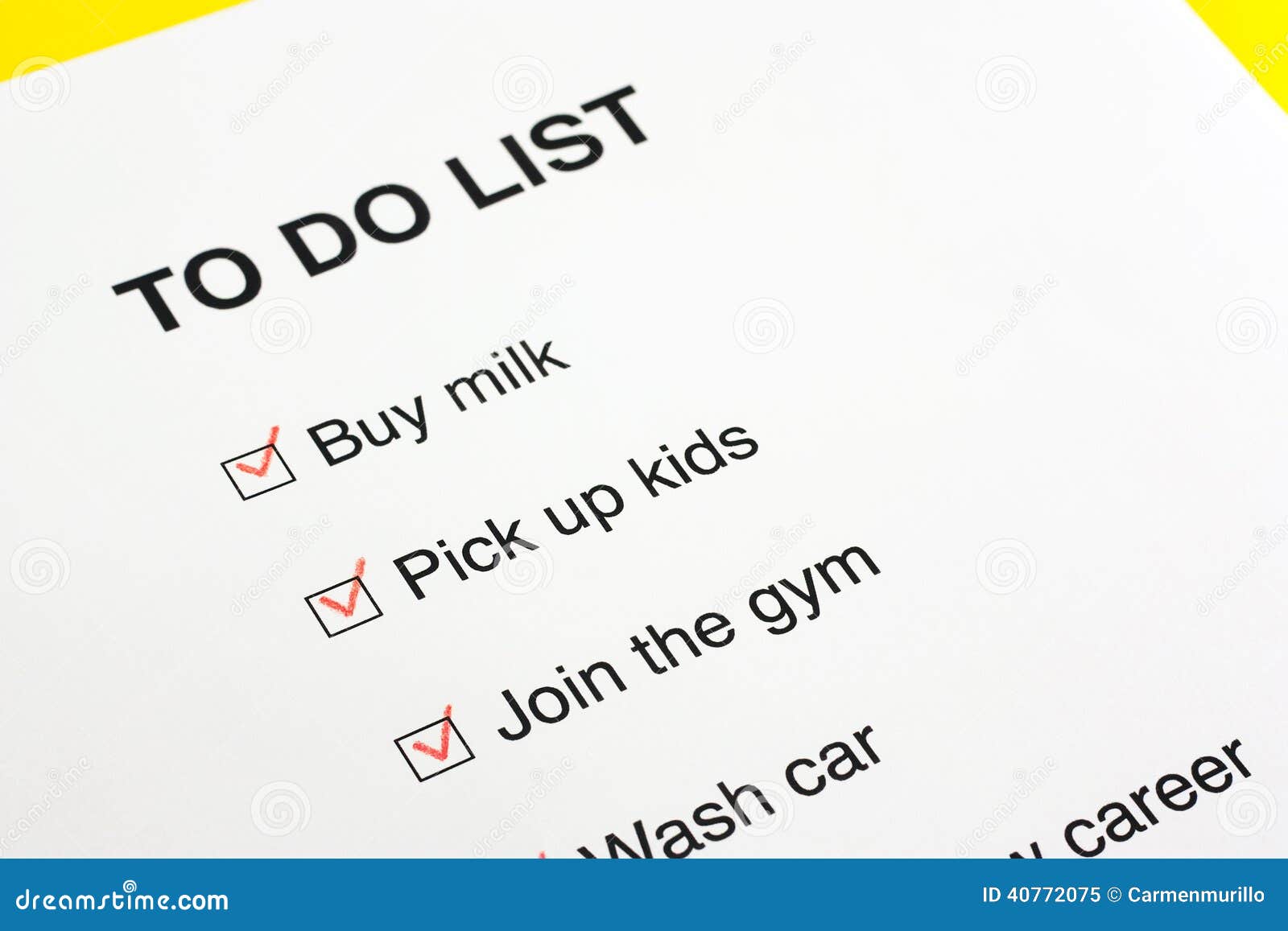 To Do List Checked with Red Pencil Stock Image - Image of horizontal ...
