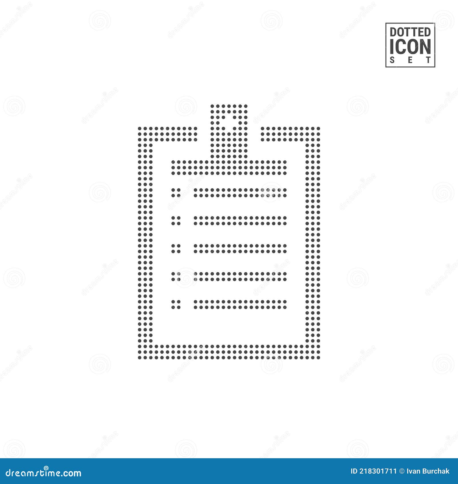 To Do List Dot Pattern Icon. Clipboard Dotted Icon Isolated on White ...