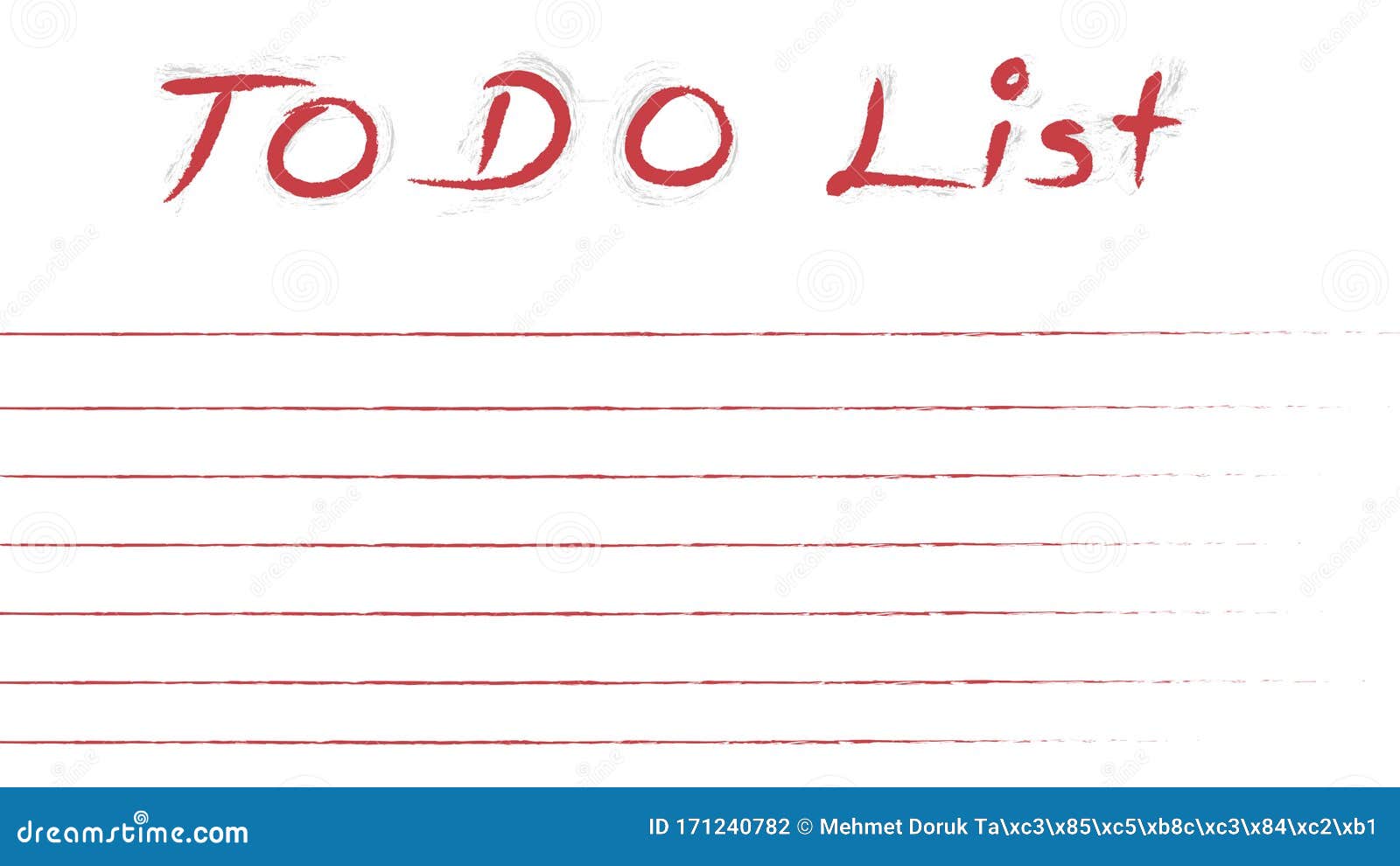 To Do List Hand Writing Red Colored Template Stock Illustration ...