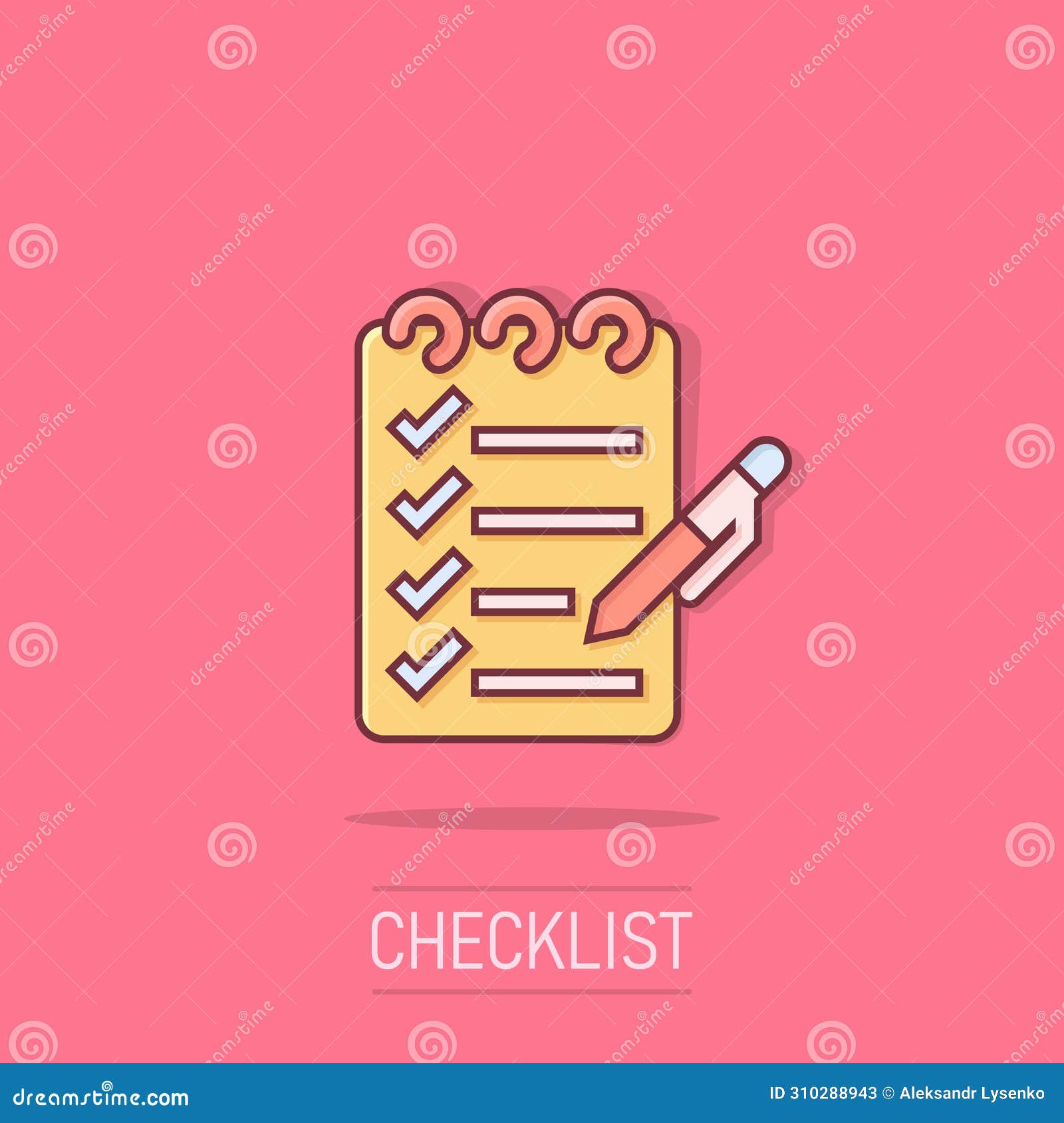 To Do List Icon in Comic Style. Document Checklist Cartoon Vector ...