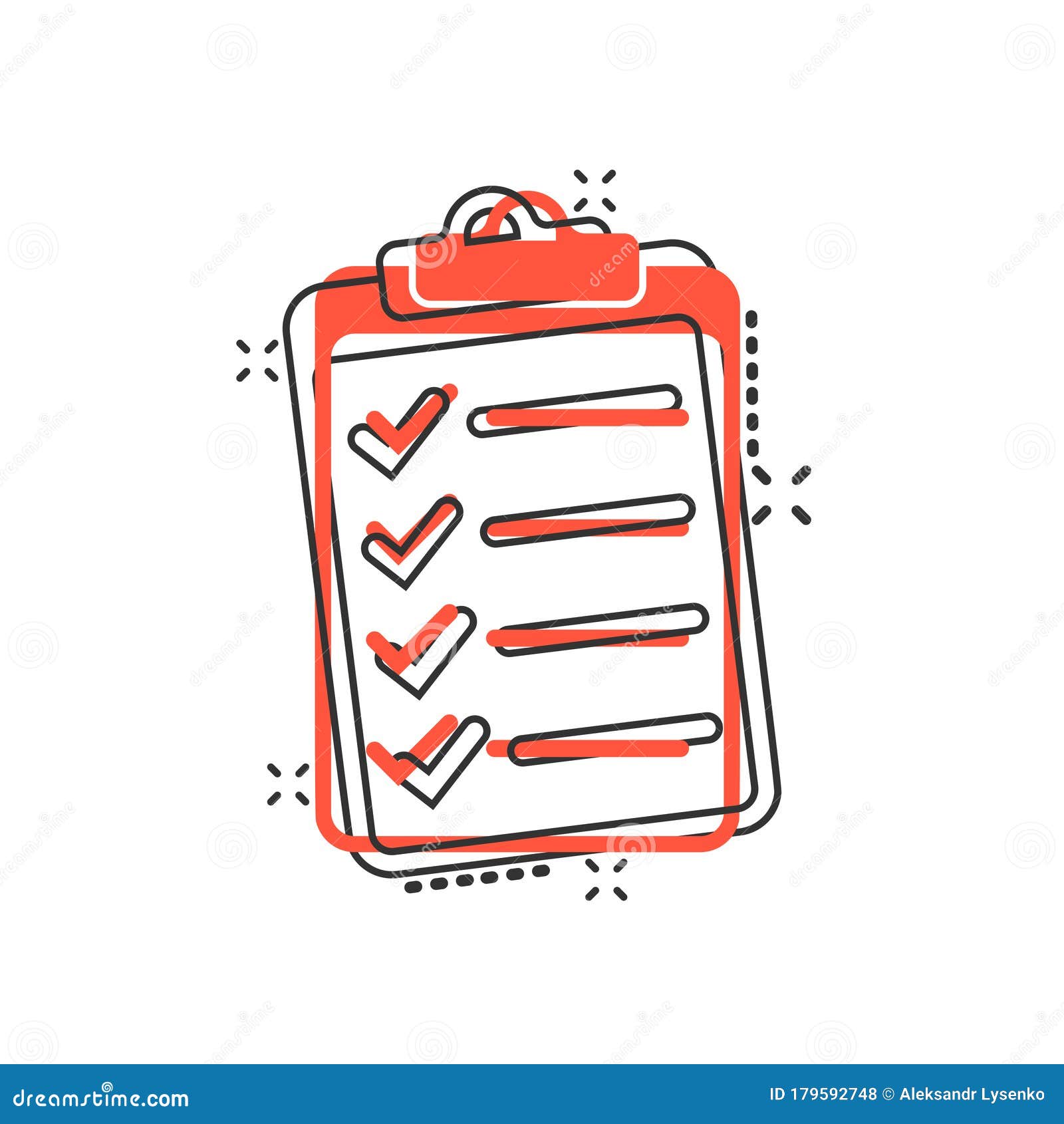 To Do List Icon in Comic Style. Document Checklist Cartoon Vector ...