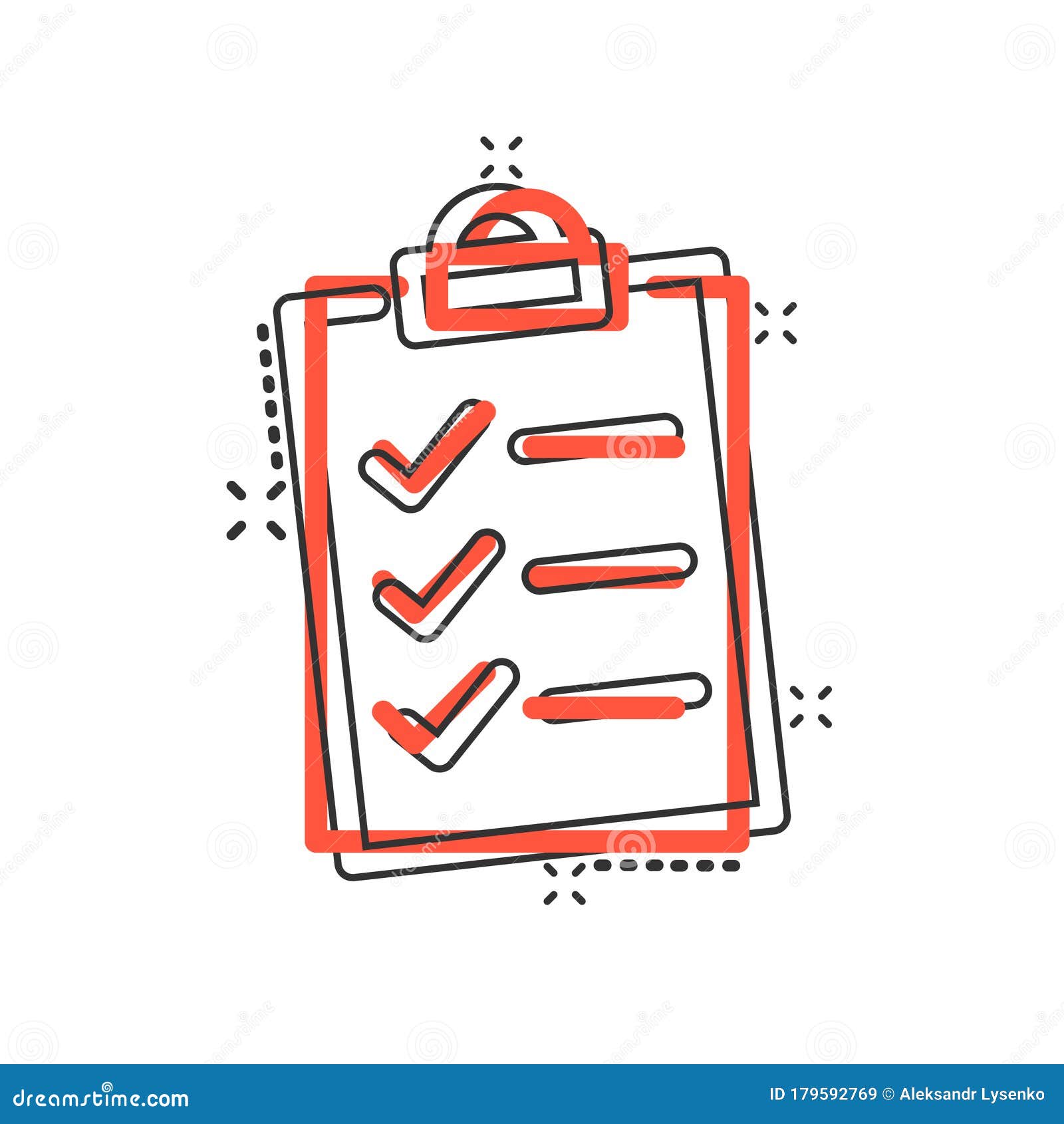 To Do List Icon in Comic Style. Document Checklist Cartoon Vector ...