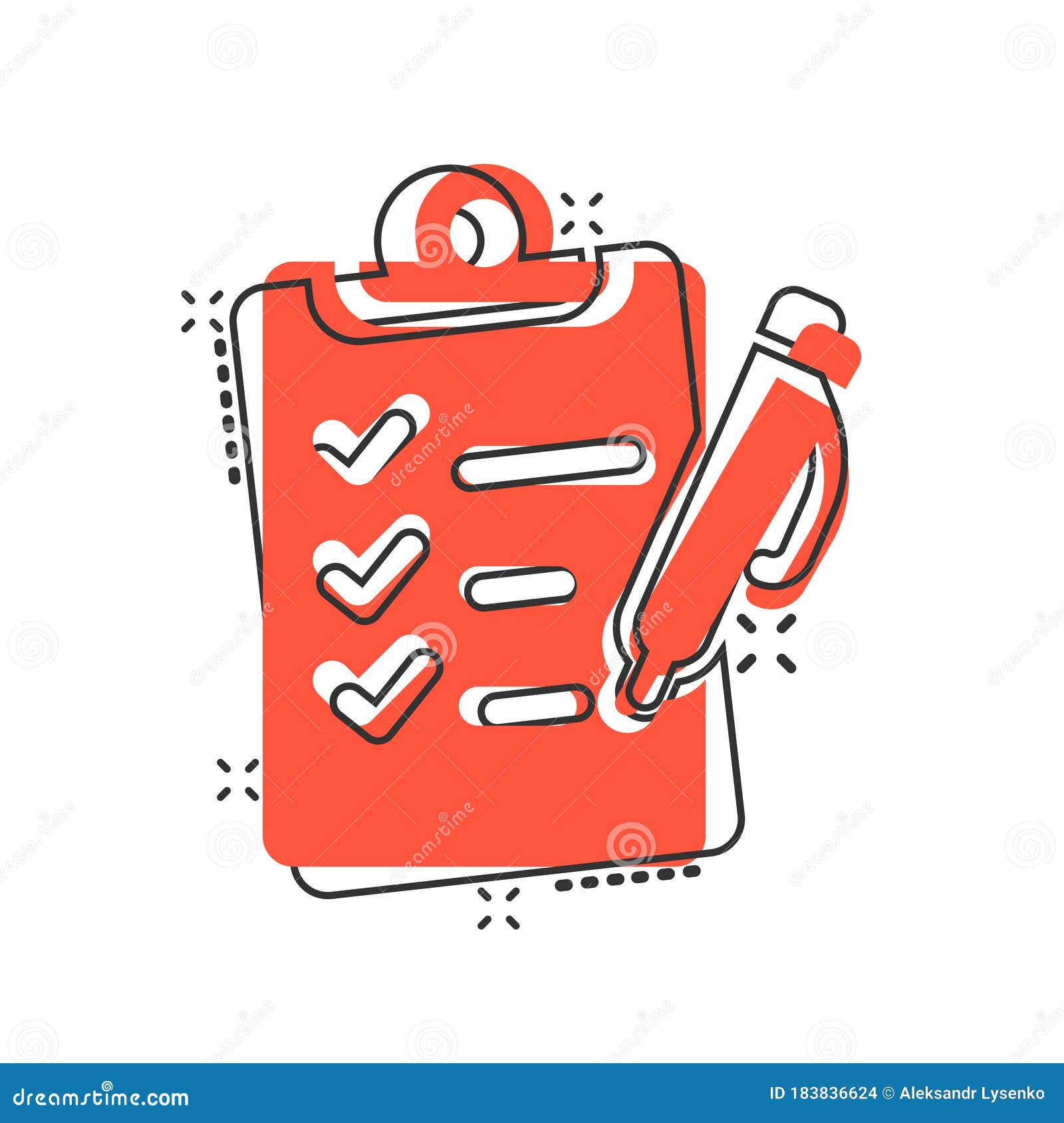 To Do List Icon in Comic Style. Document Checklist Cartoon Vector ...