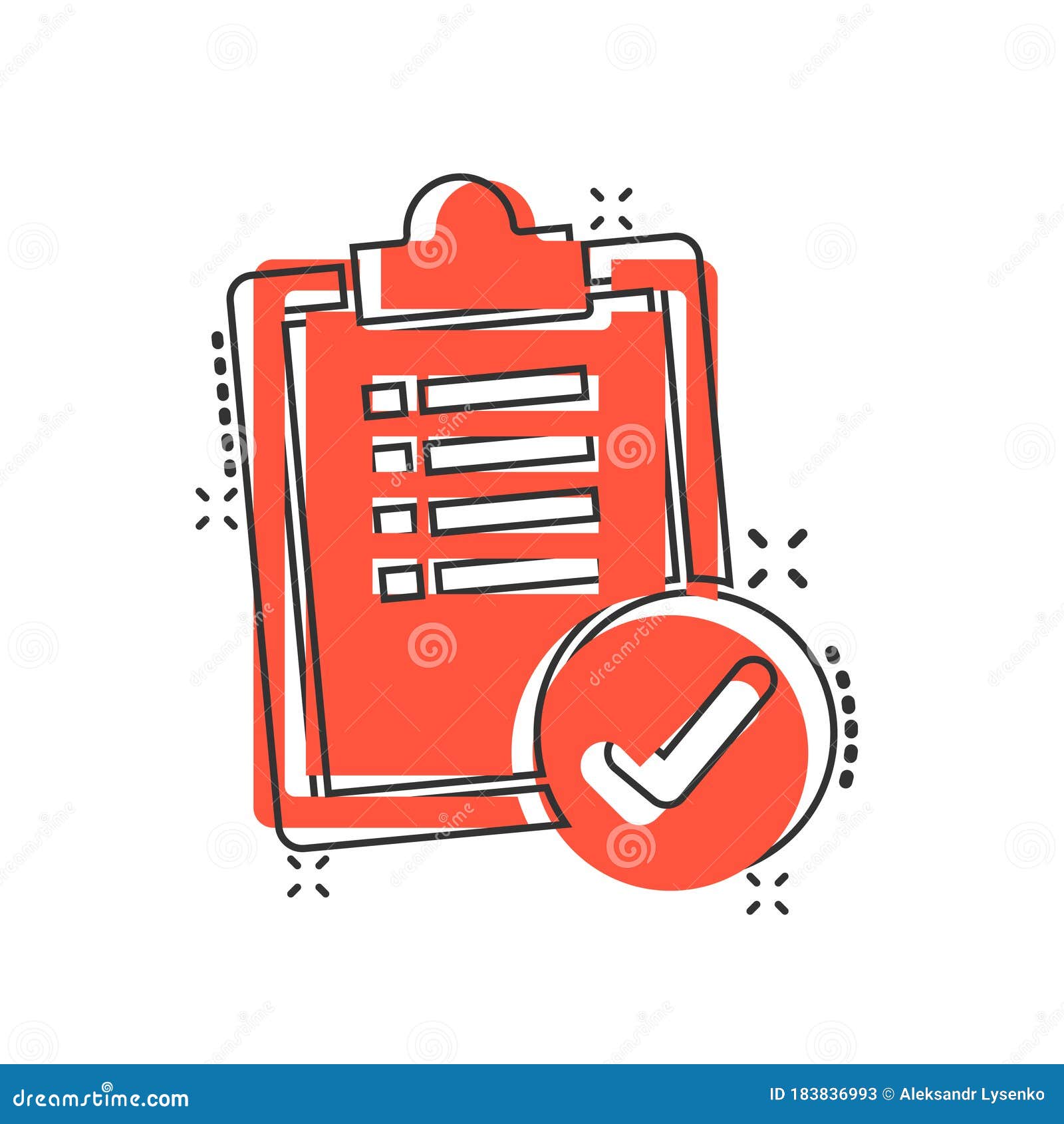 To Do List Icon in Comic Style. Document Checklist Cartoon Vector ...