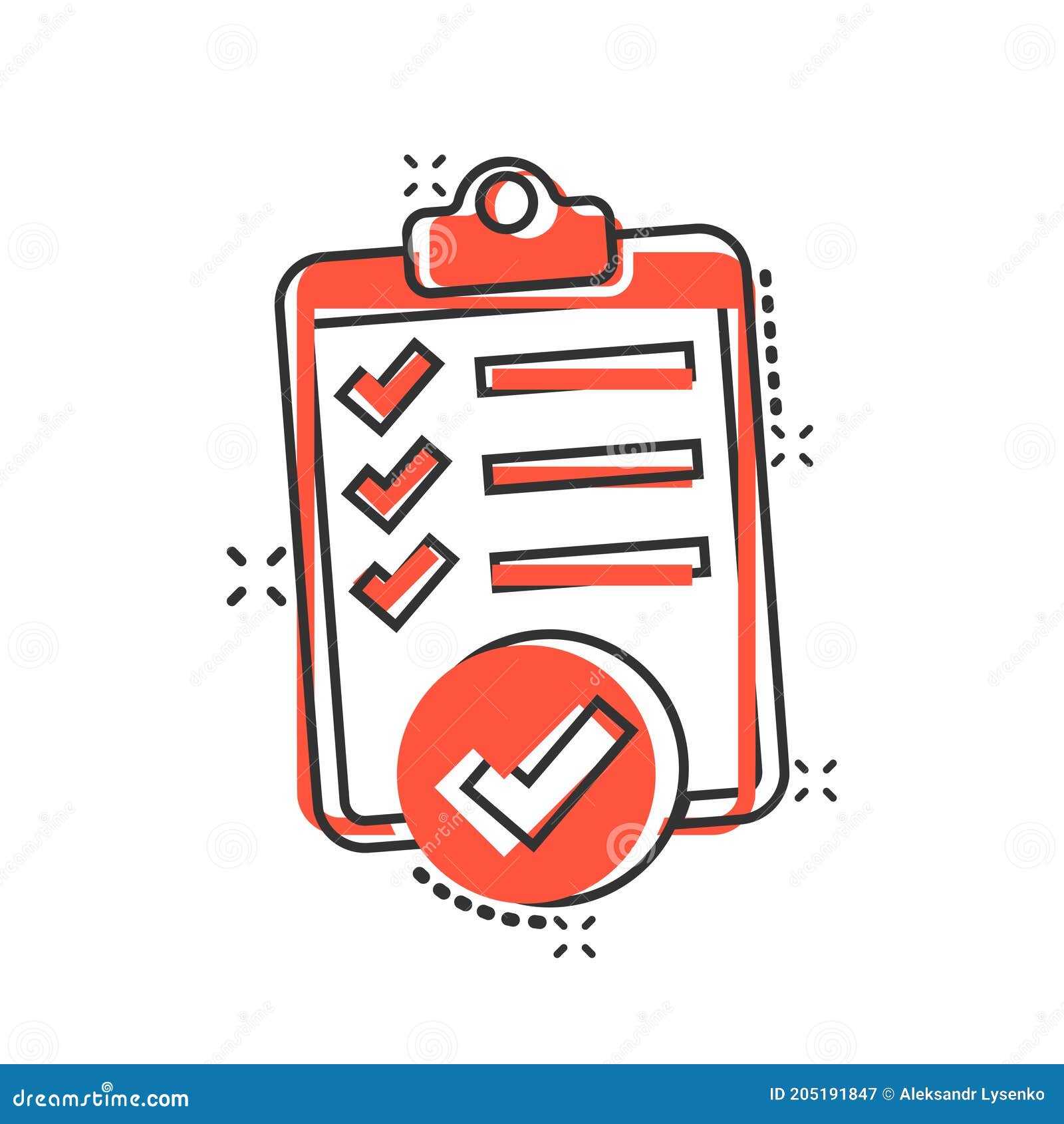 To Do List Icon in Comic Style. Document Checklist Cartoon Vector ...