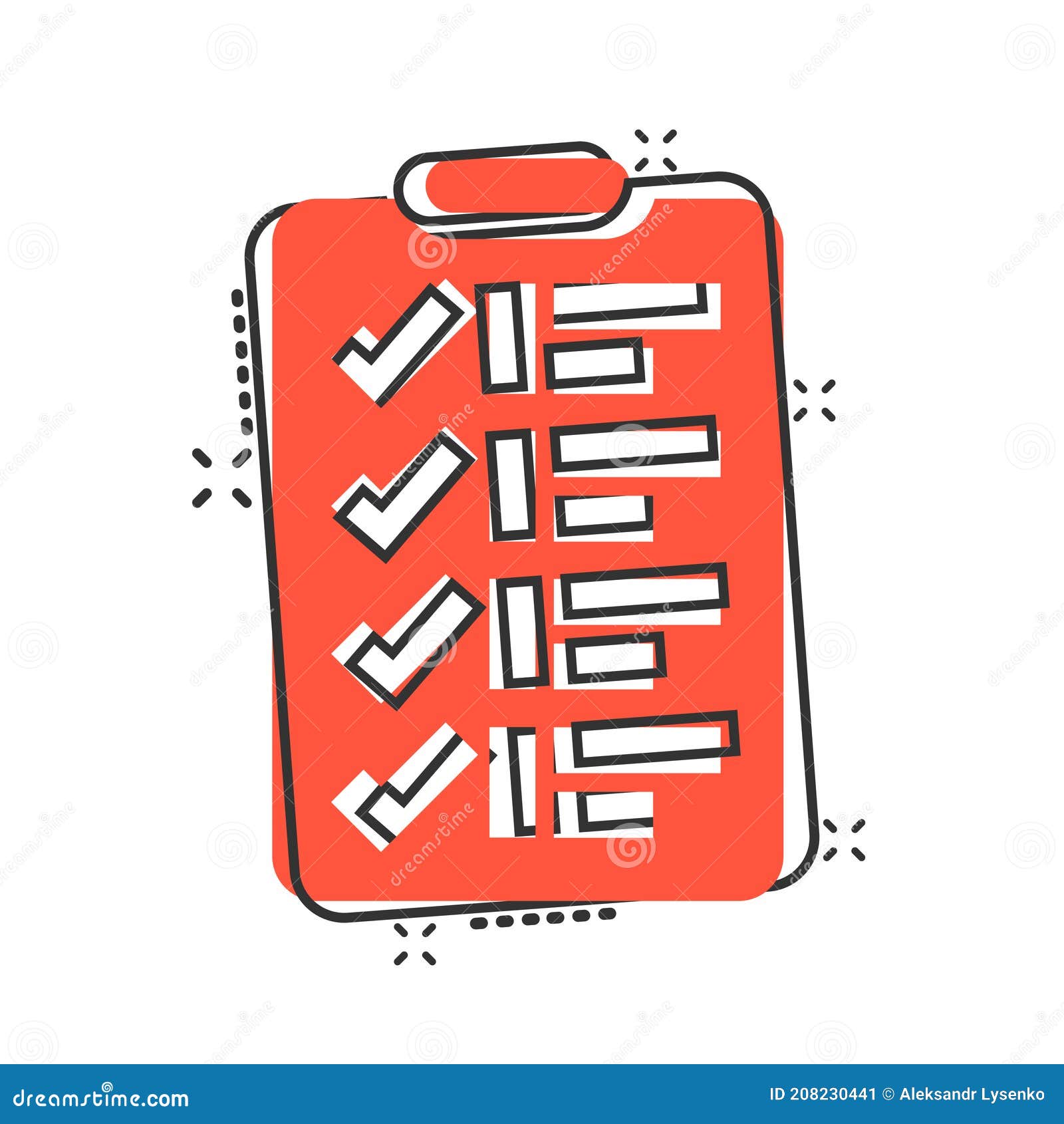 To Do List Icon in Comic Style. Document Checklist Cartoon Vector ...