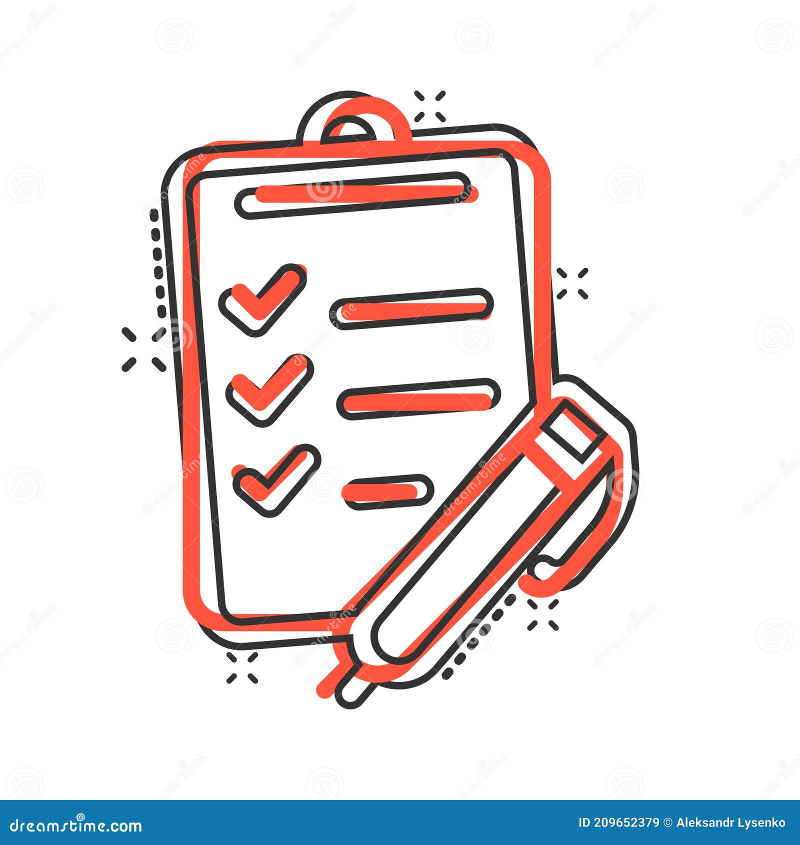 To Do List Icon in Comic Style. Document Checklist Cartoon Vector ...