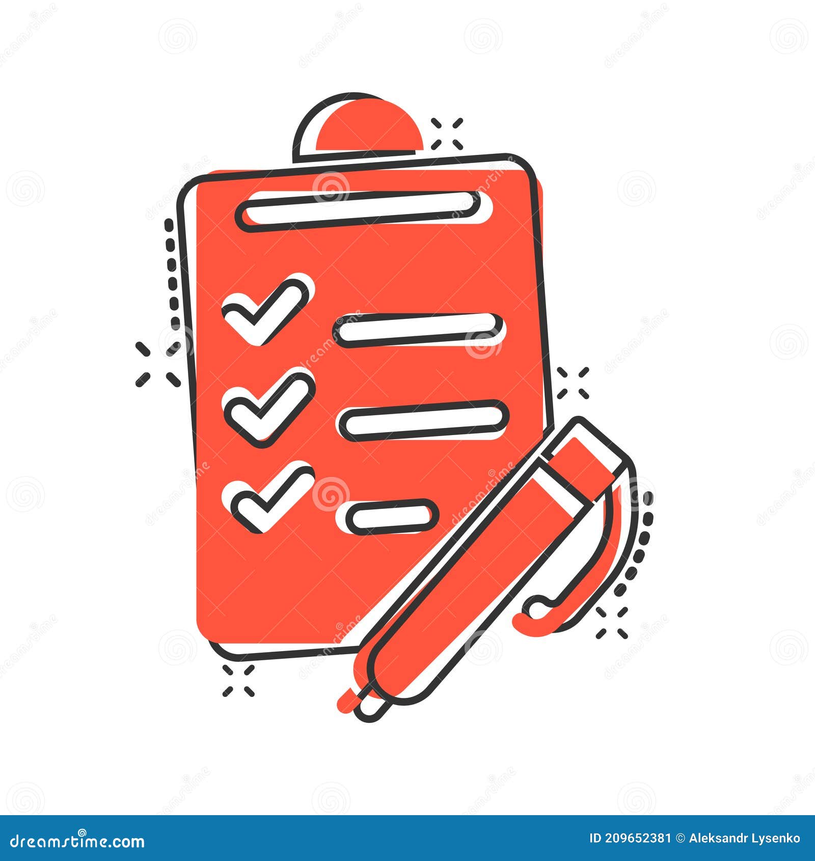 To Do List Icon in Comic Style. Document Checklist Cartoon Vector ...