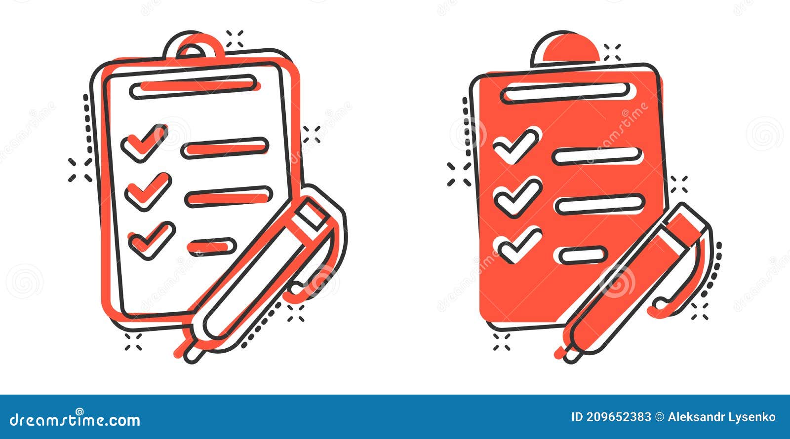 To Do List Icon in Comic Style. Document Checklist Cartoon Vector ...