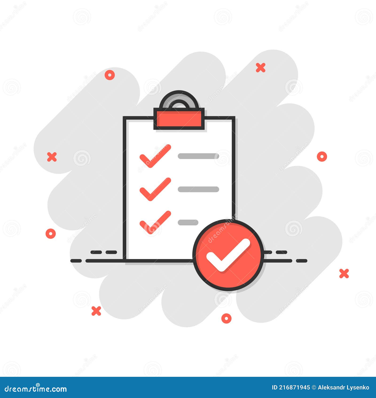To Do List Icon In Comic Style. Document Checklist Cartoon Vector ...