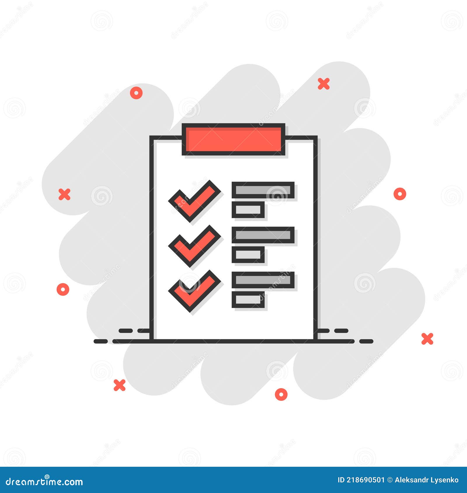 To Do List Icon in Comic Style. Document Checklist Cartoon Vector ...
