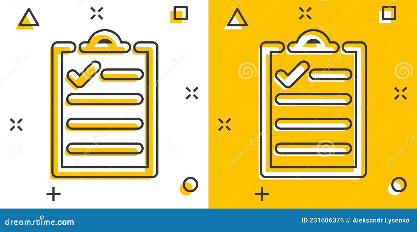 To Do List Icon In Comic Style. Document Checklist Cartoon Vector ...