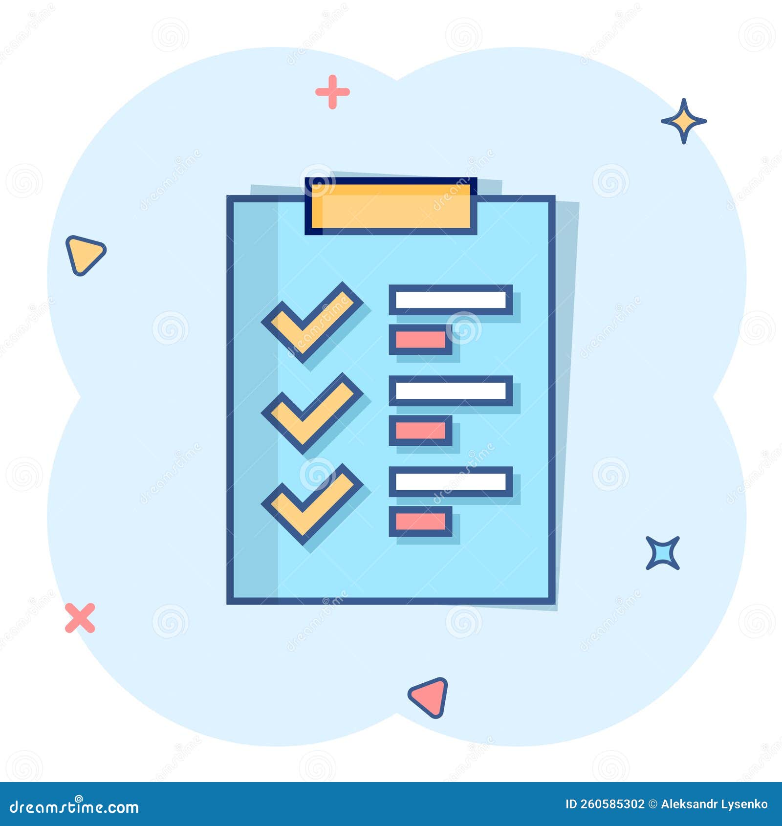 To Do List Icon in Comic Style. Document Checklist Cartoon Vector ...