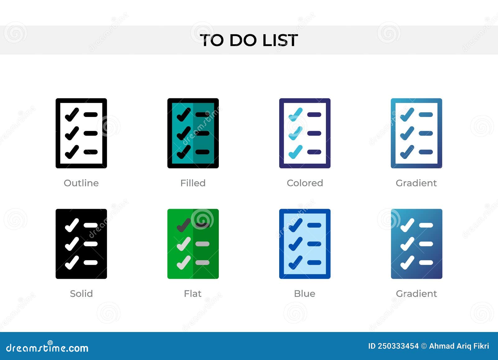 To Do List Icon in Different Style. To Do List Vector Icons Designed in ...