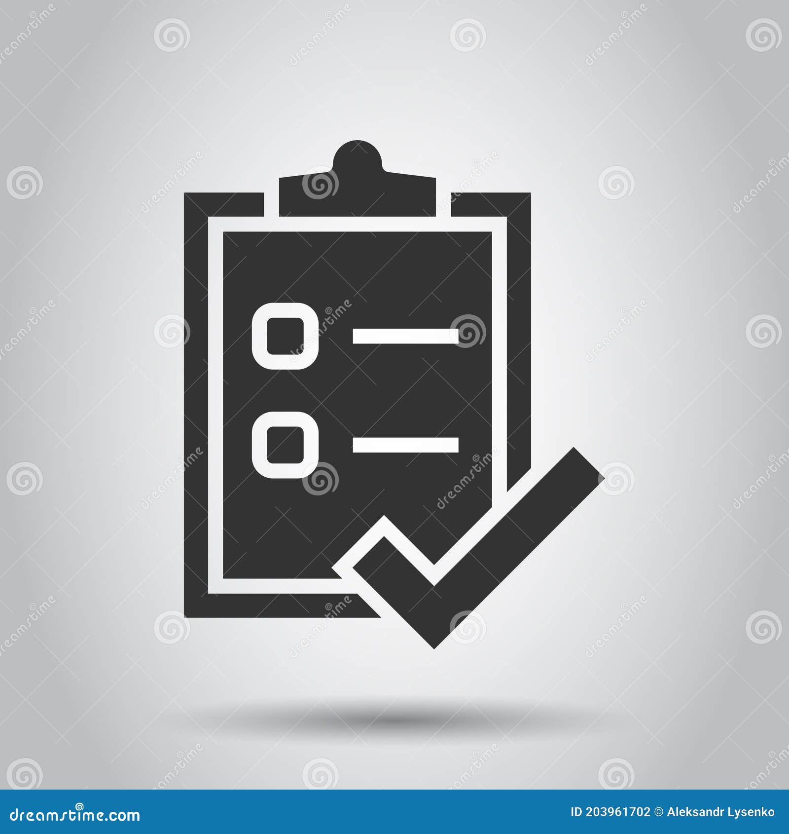To Do List Icon in Flat Style. Document Checklist Vector Illustration ...