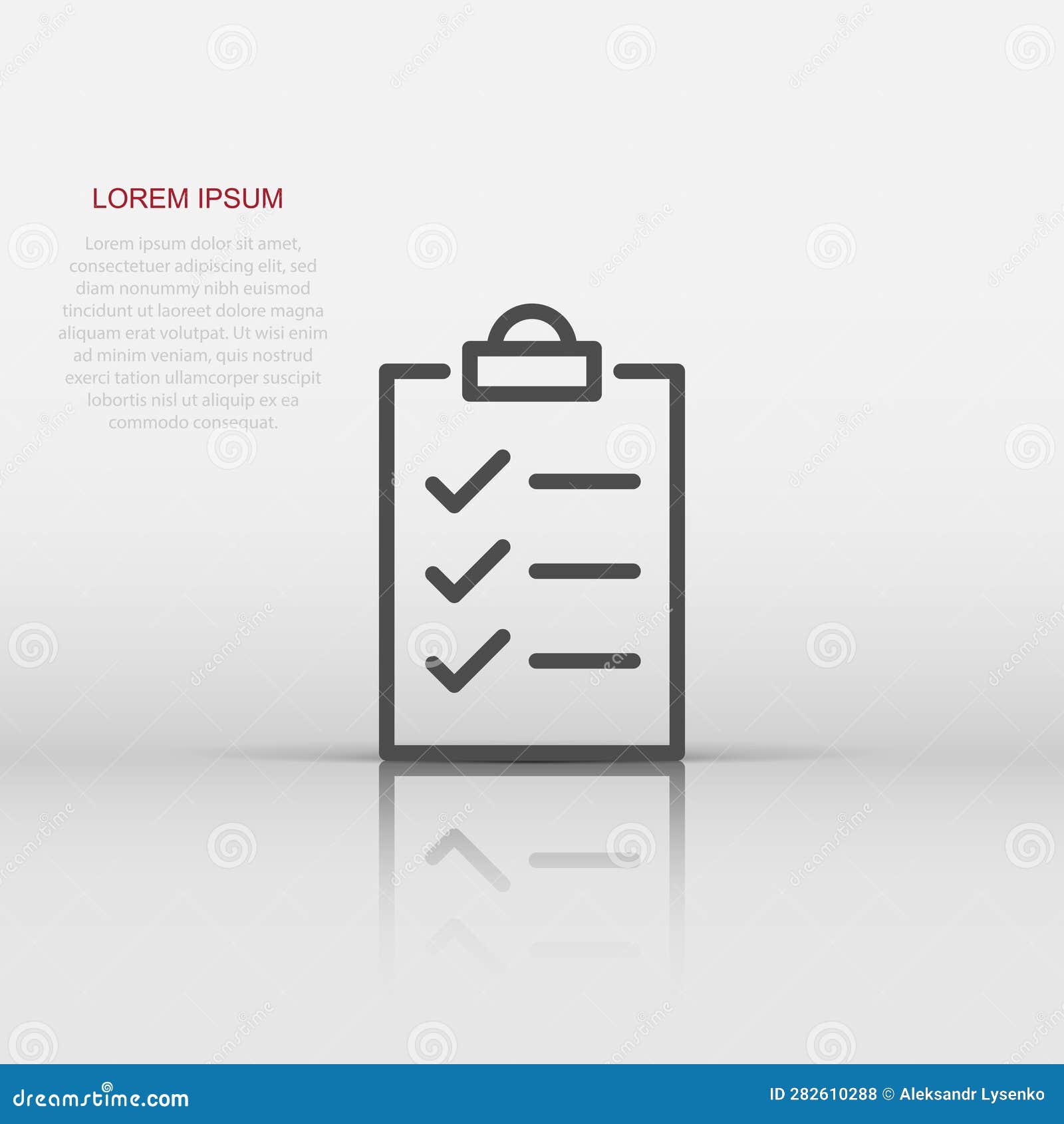 To Do List Icon in Flat Style. Document Checklist Vector Illustration ...
