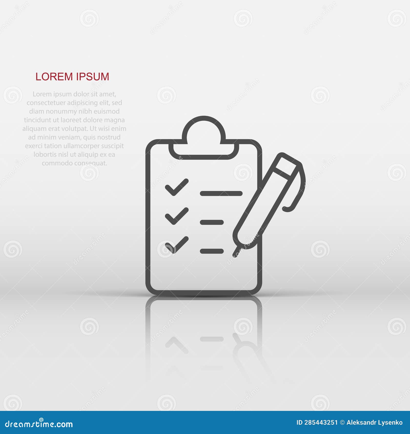 To Do List Icon in Flat Style. Document Checklist Vector Illustration on White Isolated ...