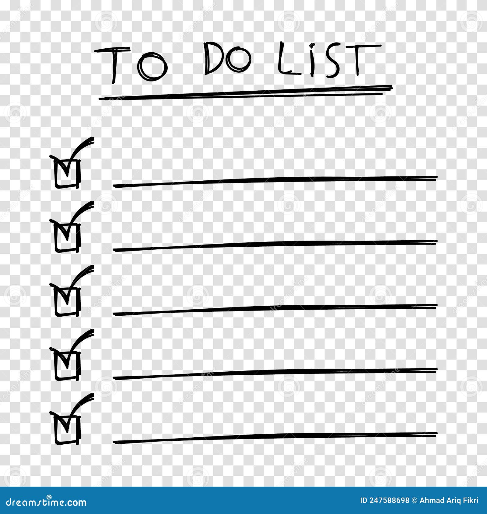 To Do List Icon with Hand Drawn Text. Checklist, Task List Stock Vector ...