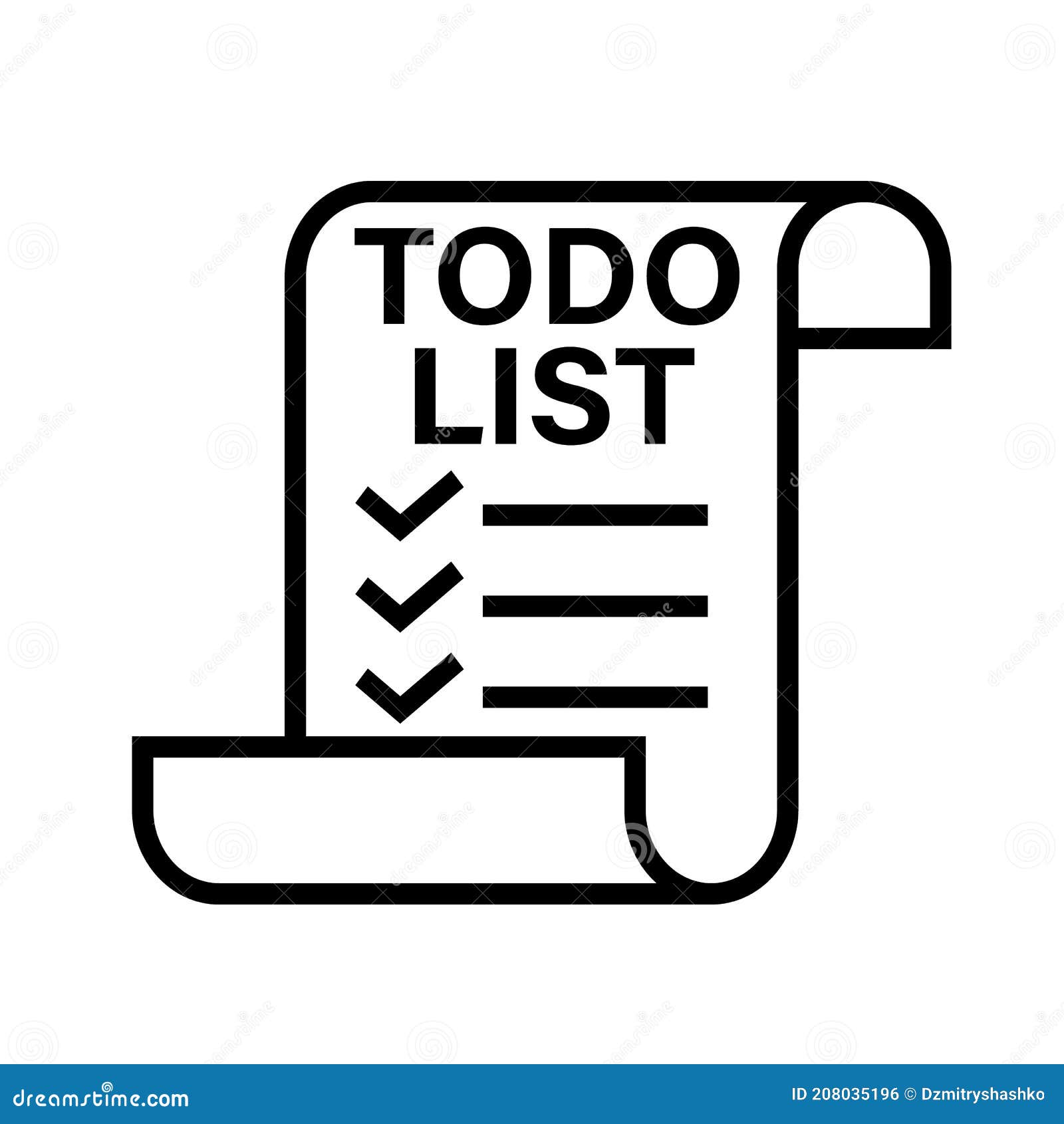 To Do List Line Icon. Clipart Image Stock Vector - Illustration of note ...