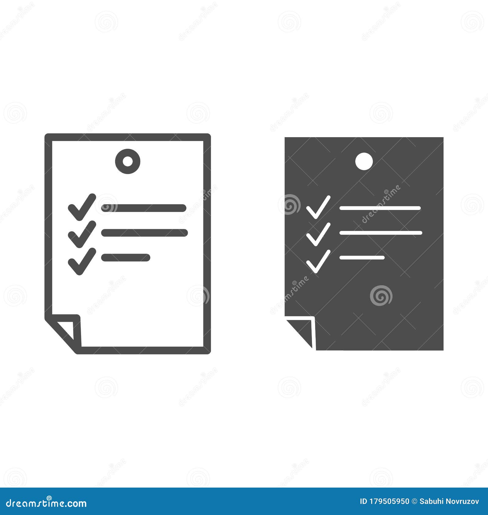 To-do List Line and Solid Icon. Check List with Marks Illustration ...