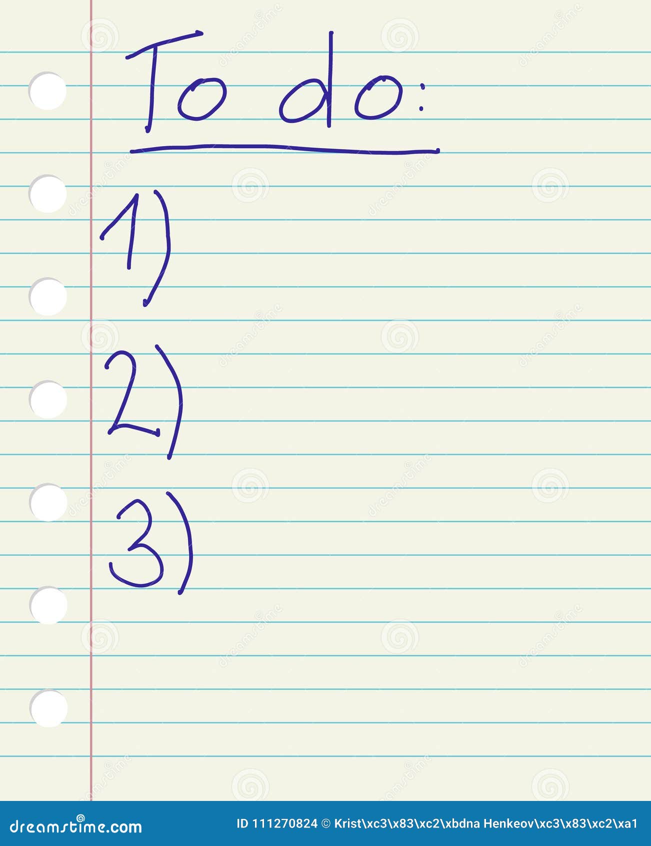To Do List on a Linked Paper Sheet, Hand Written Vector Illustration ...
