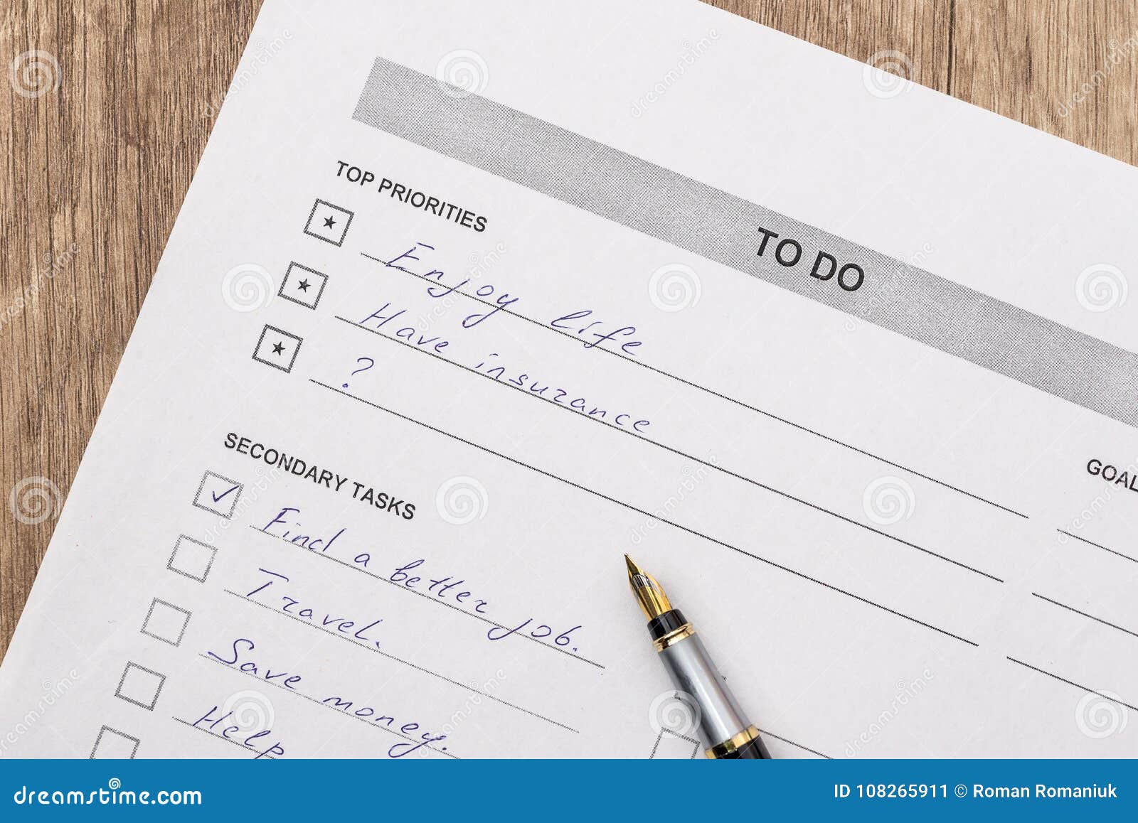 To do list with pen stock image. Image of organizer - 108265911