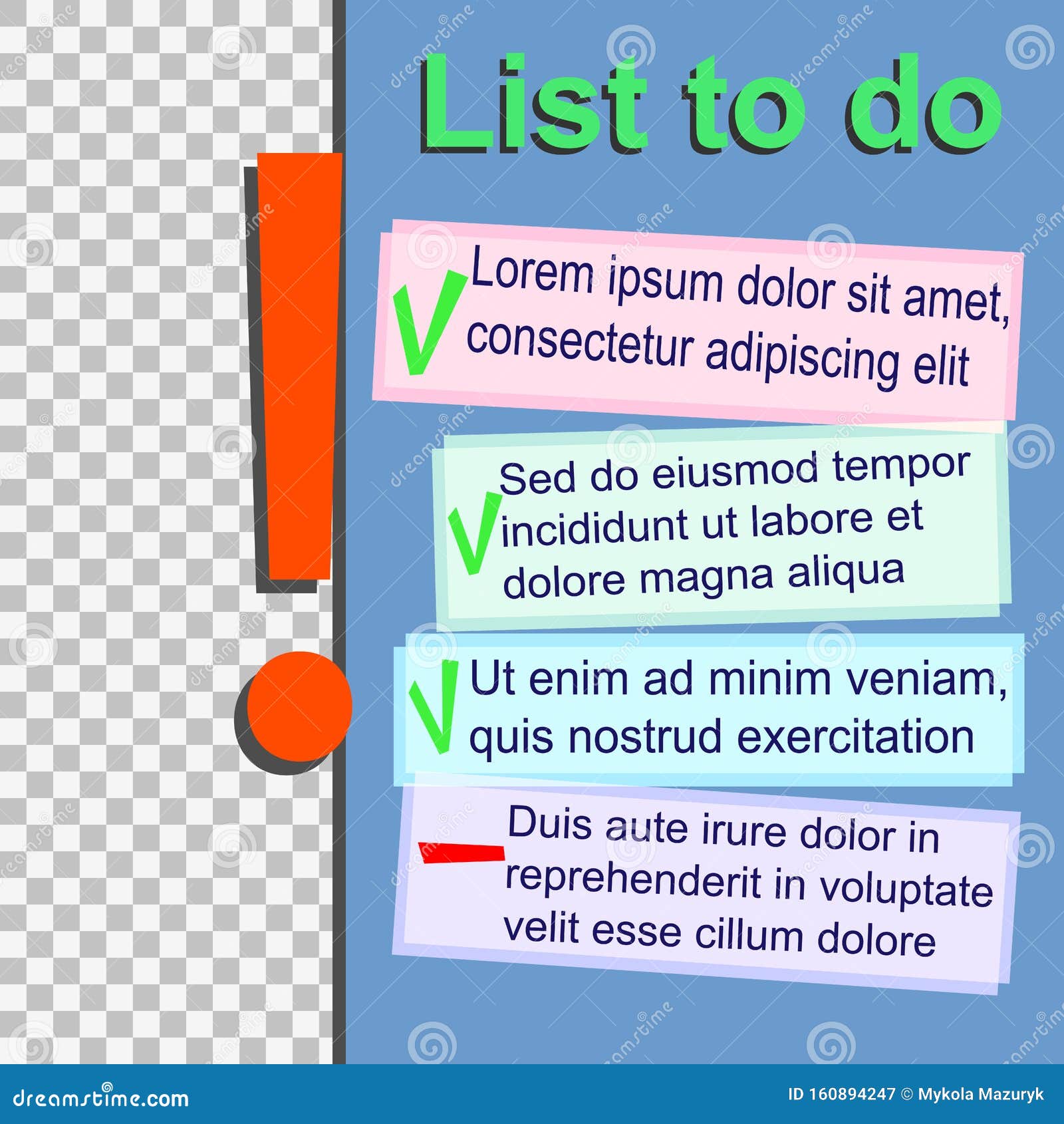 To Do List Template with Red and Green Marks Stock Vector ...