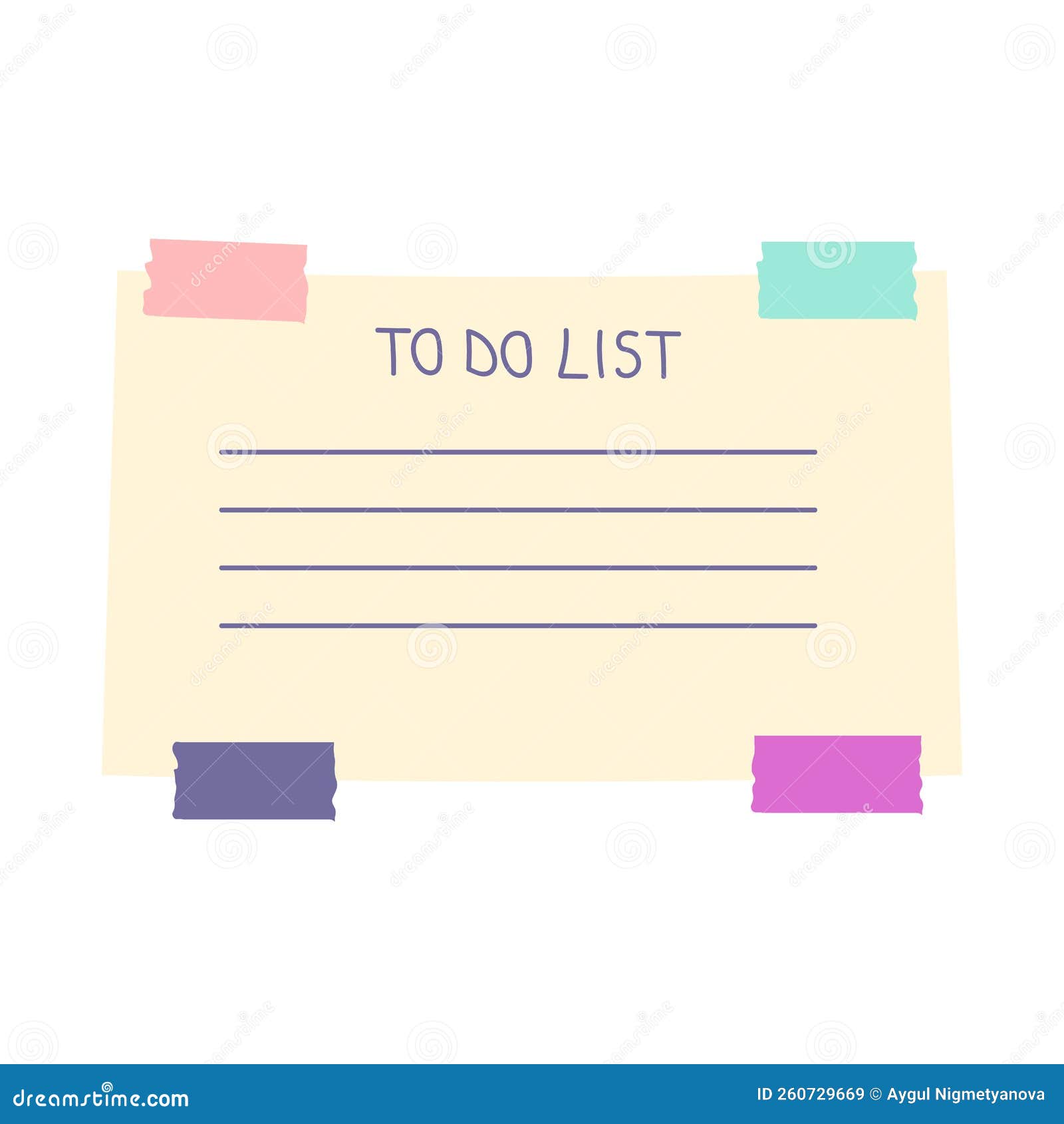 To Do List Template. Vector Flat Hand Drawn Illustration. Perfect for ...