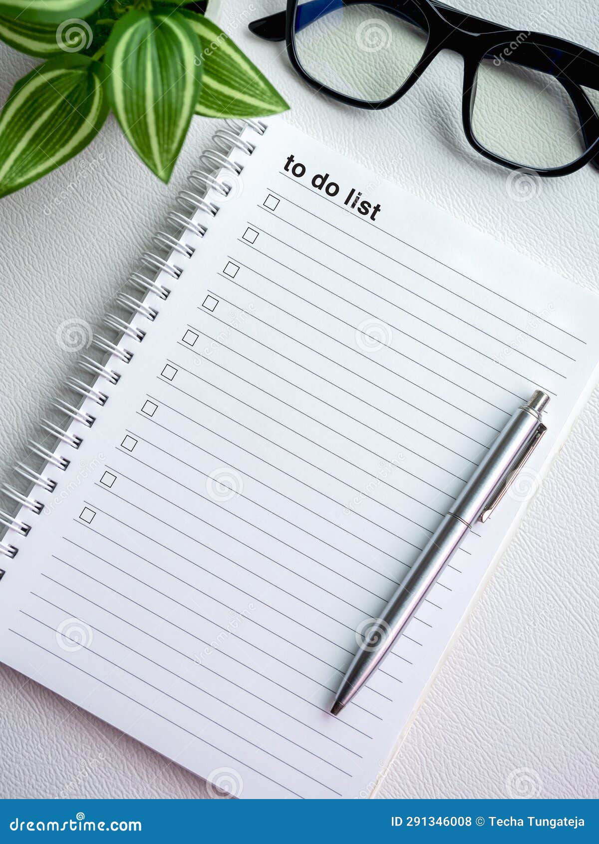 To Do List. Text and Checklist with Empty Checkboxes on Blank Notepad ...