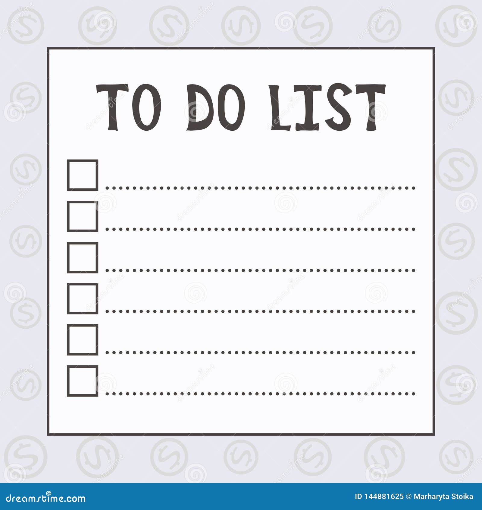 To do list. stock vector. Illustration of empty, checklist - 144881625