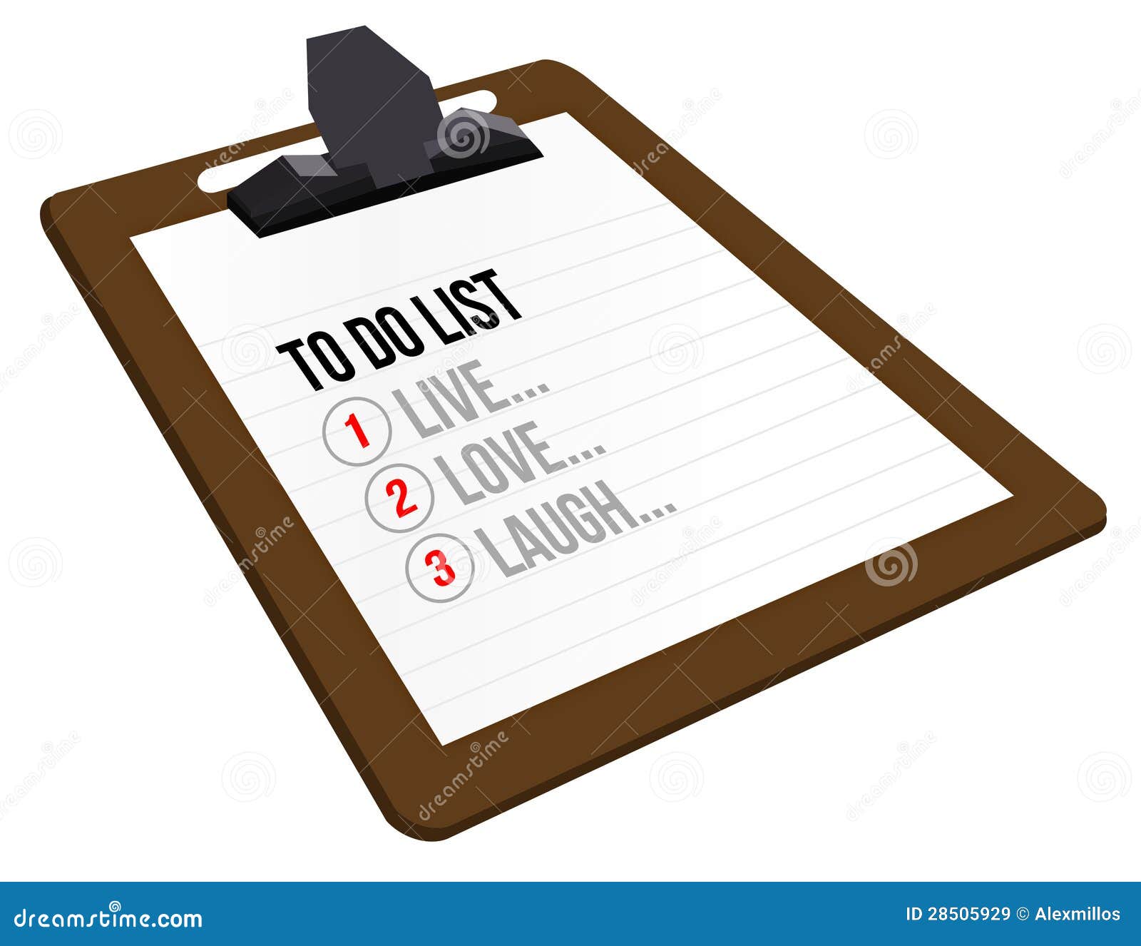 To Do List To Live, Love, Laugh Stock Illustration - Illustration of ...