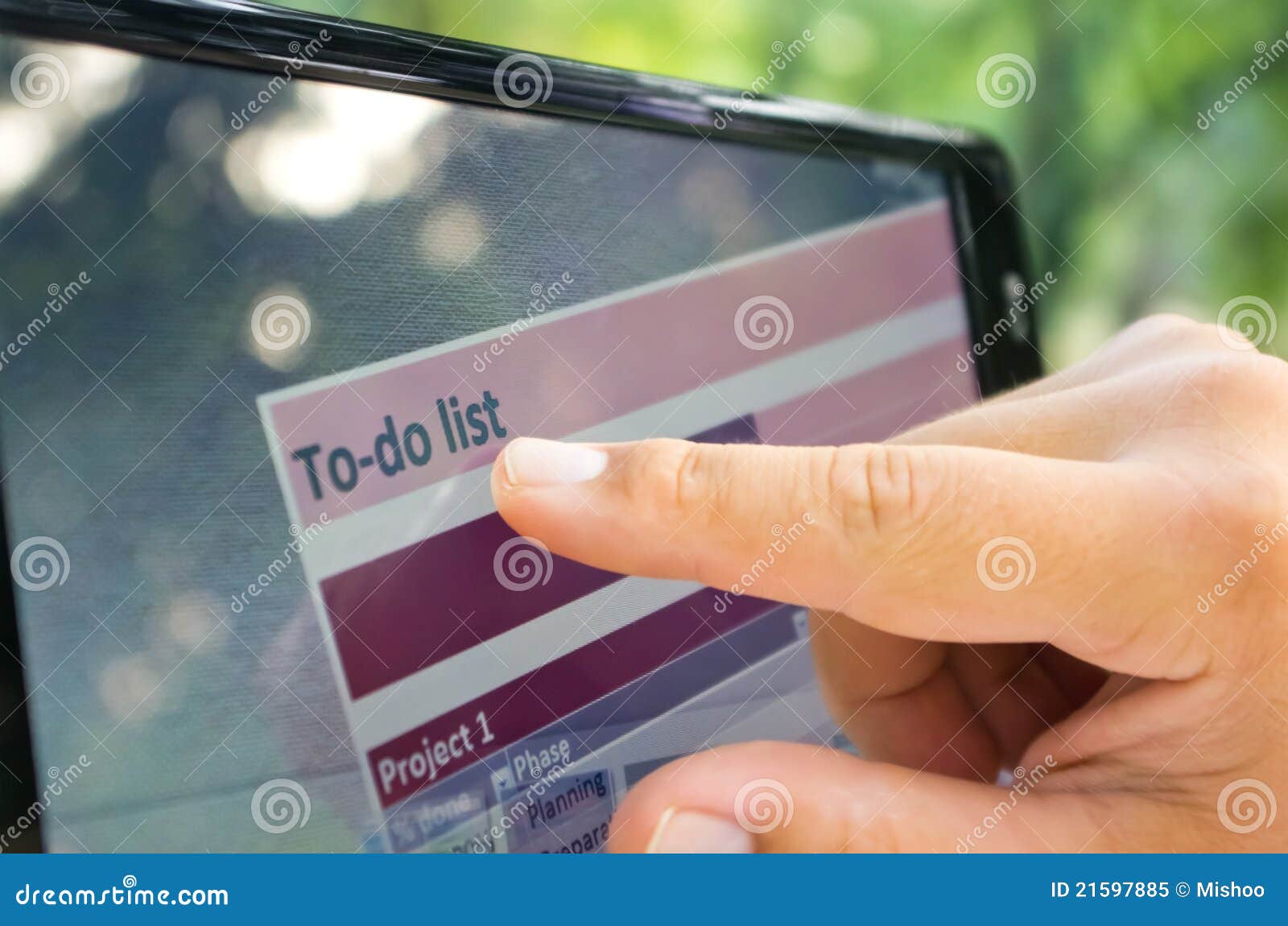 To do list on touchscreen stock image. Image of mobile - 21597885