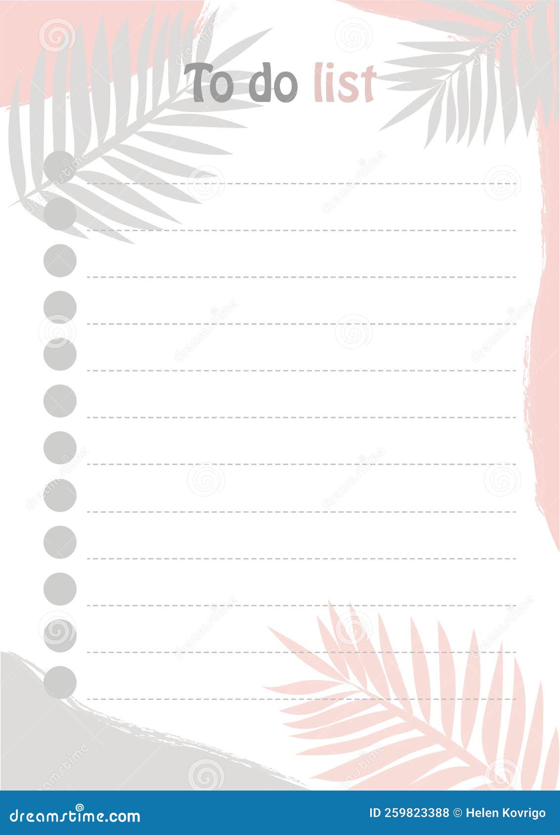 To Do List Vertical on White Background with Graphic Elements Stock ...