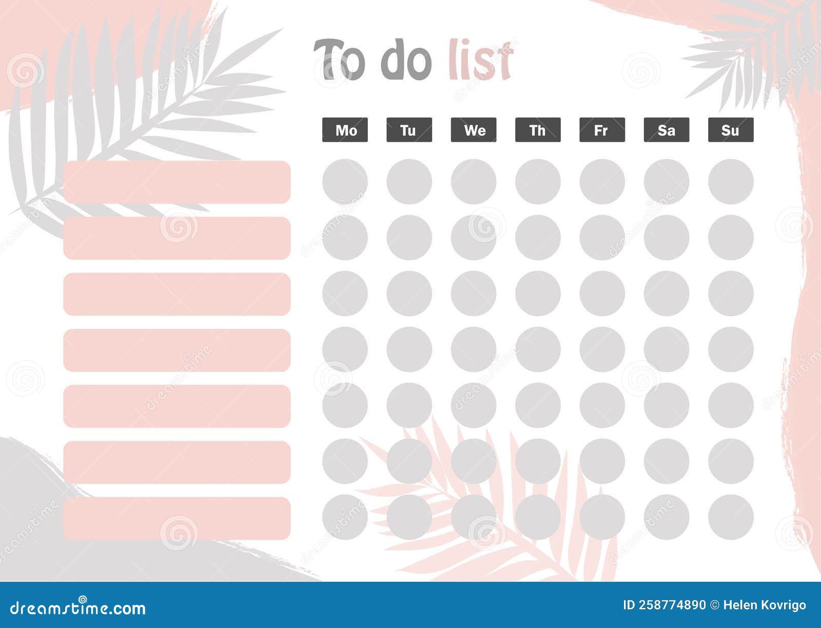To-do List for the Week with Abstract Elements Stock Vector ...