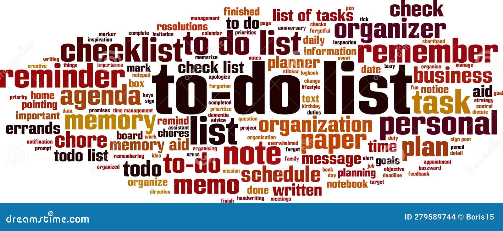 To-do list word cloud stock vector. Illustration of memo - 279589744