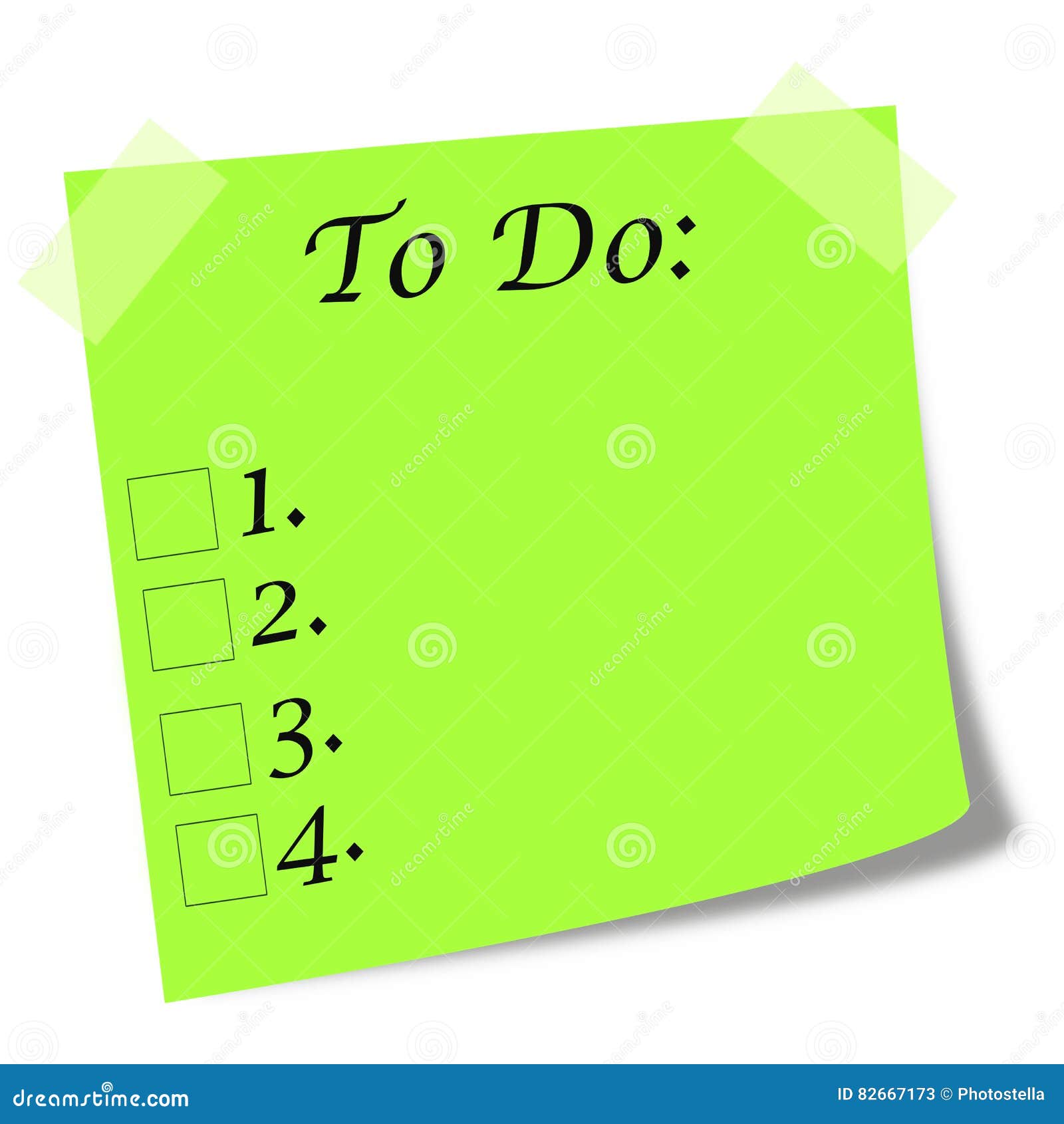 To Do List Written on Green Post it Illustration Stock Illustration ...