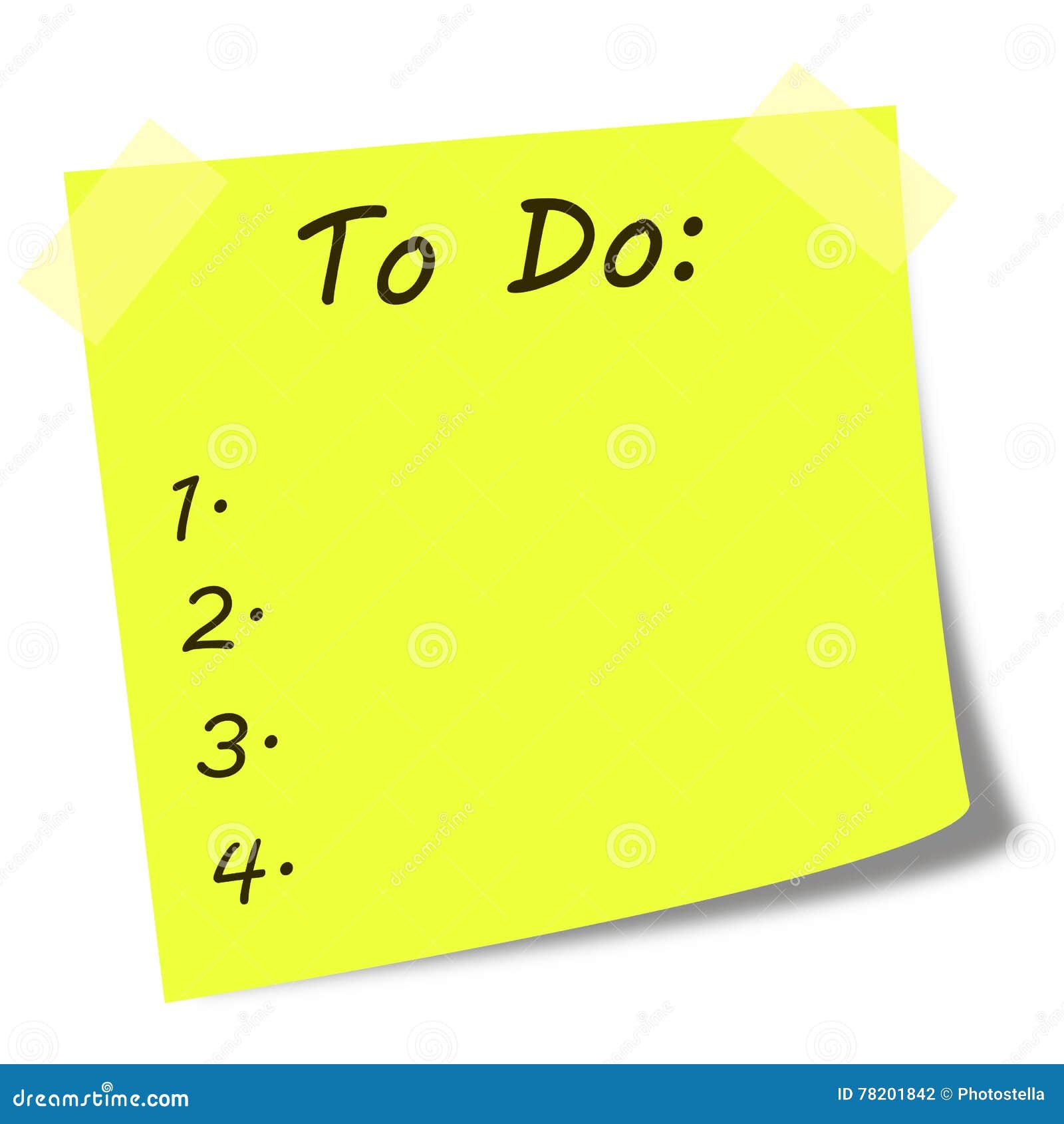 To Do List on Yellow Post it Stock Illustration - Illustration of ...